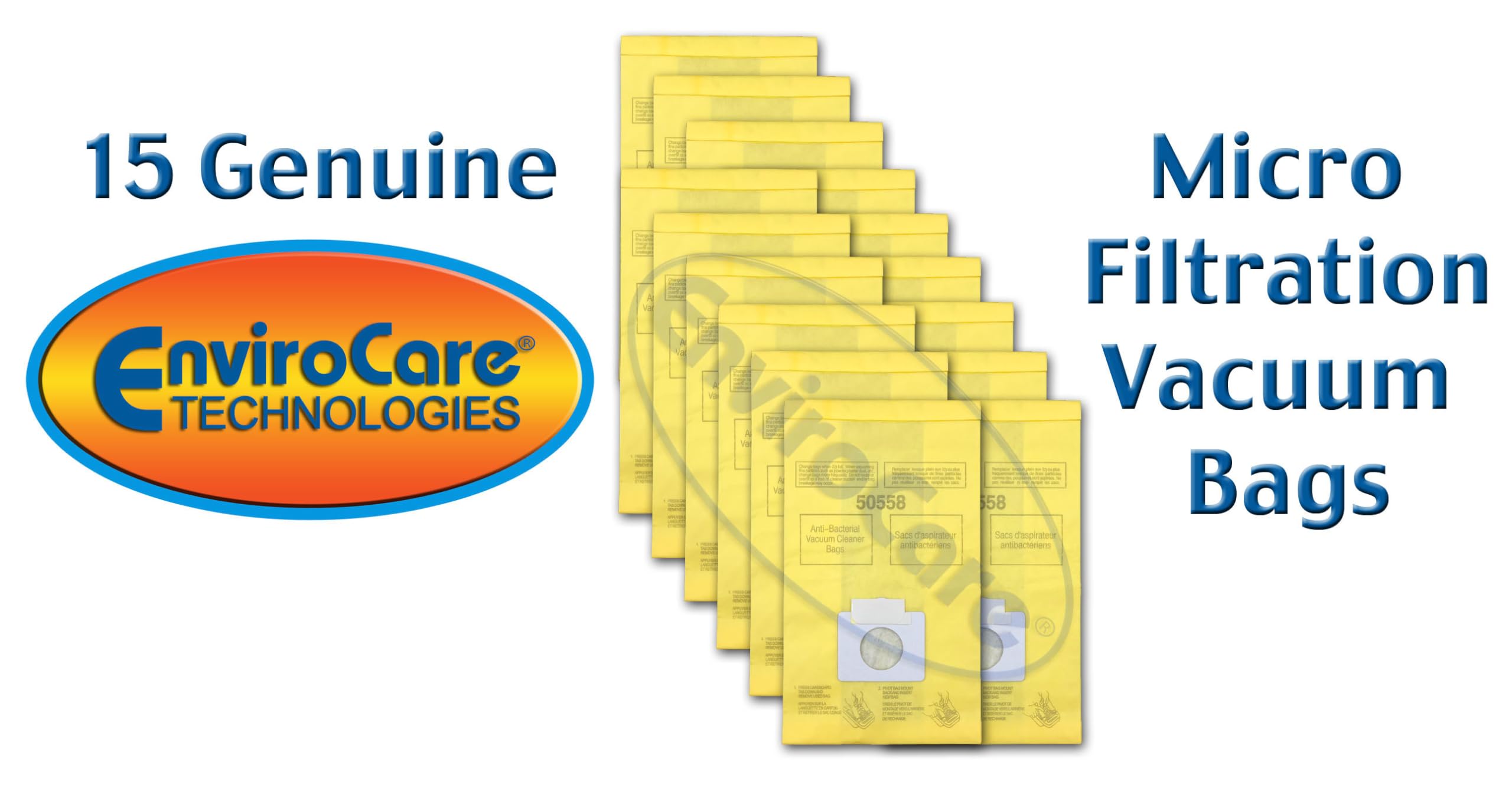 Envirocare Replacement Vacuum Cleaner Bags made to fit Kenmore Canister Type C/Q. 5055, 50557 and 50558 Panasonic Type C-5,15 pack