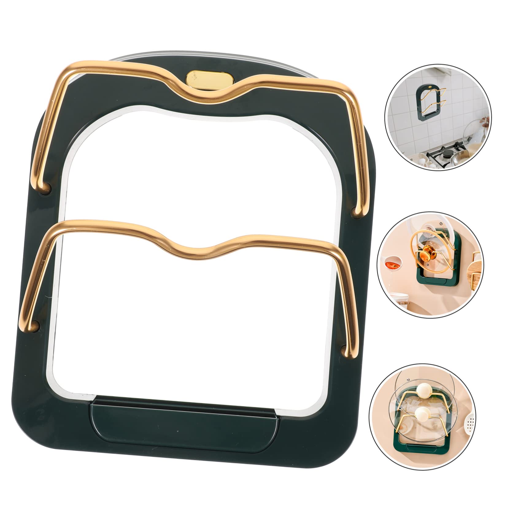 CALLARON Pot Lid Holder Wall Mount Pot Lid Organizer Rack Cabinet Door Mounted Pan Cover Hangers Rest for Storage Cutting Boards Bakeware Pots Pans Serving Trays