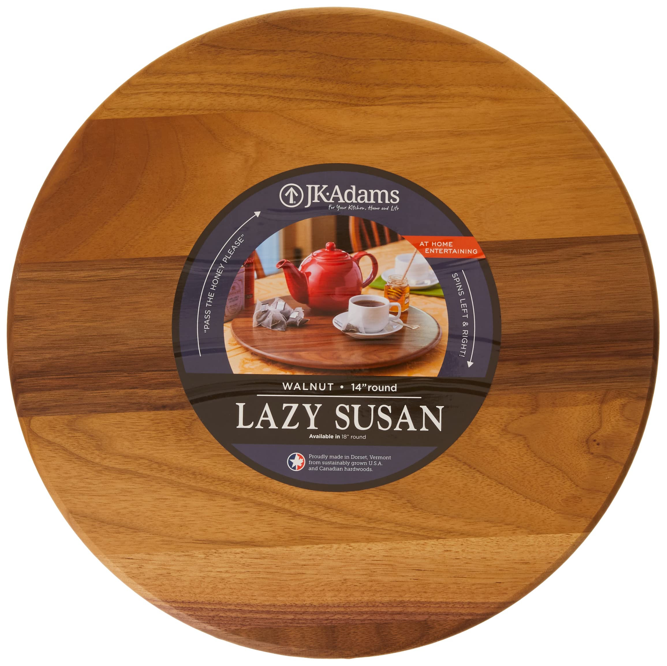 J.K. Adams JK Adams Walnut Wood 14" Lazy Susan