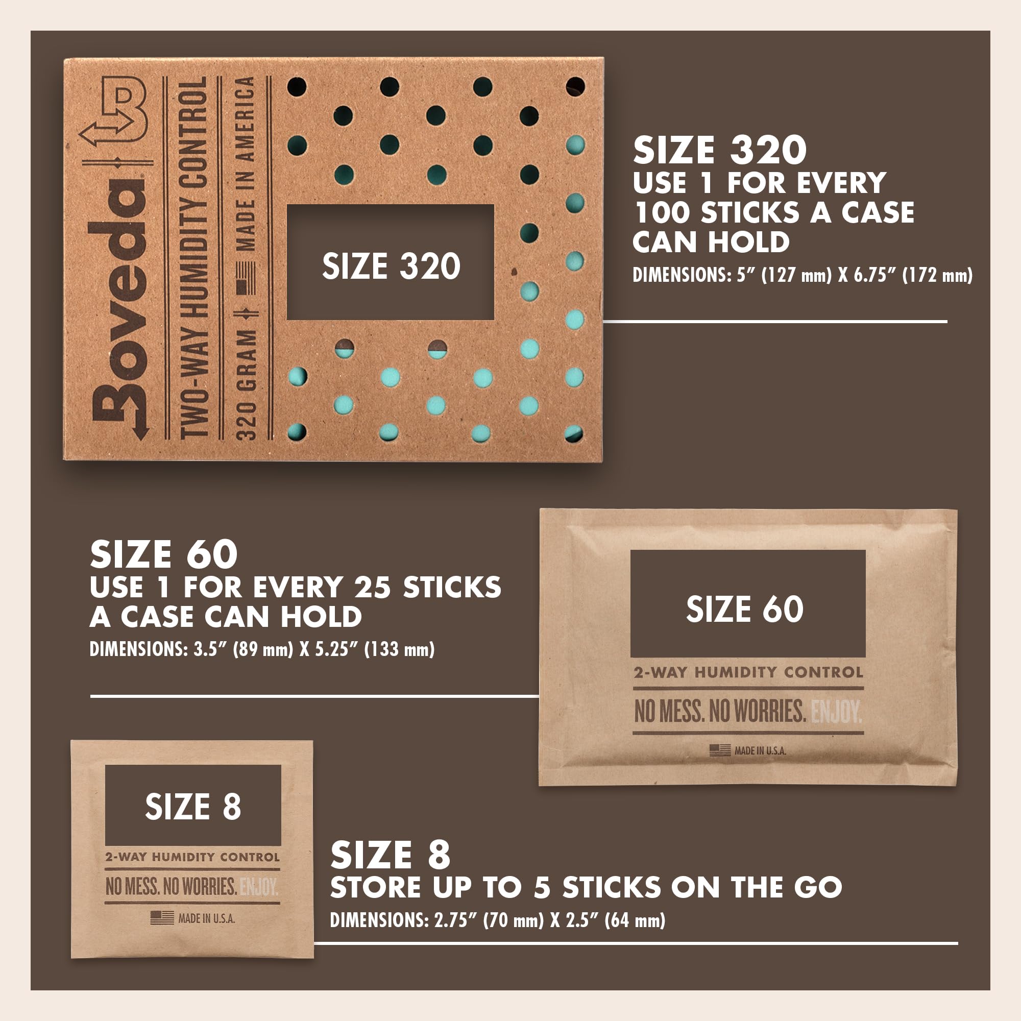 Boveda 72% RH 2-Way Humidity Control – Restores & Maintains Humidity – All In One Solution For Humidification- Patented Technology – Convenient & Versatile - 4 Count Resealable Bag
