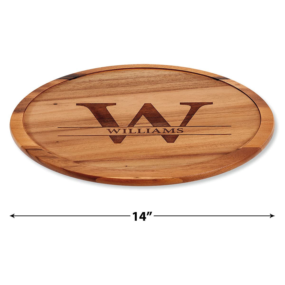 Laurel Initial White Marble Personalized Lazy Susan - Etched 12-Inch Diameter Turntable Tray, Kitchen Counter and Dining Room Table Stand, Smooth Rotating Base, White, by Lillian Vernon