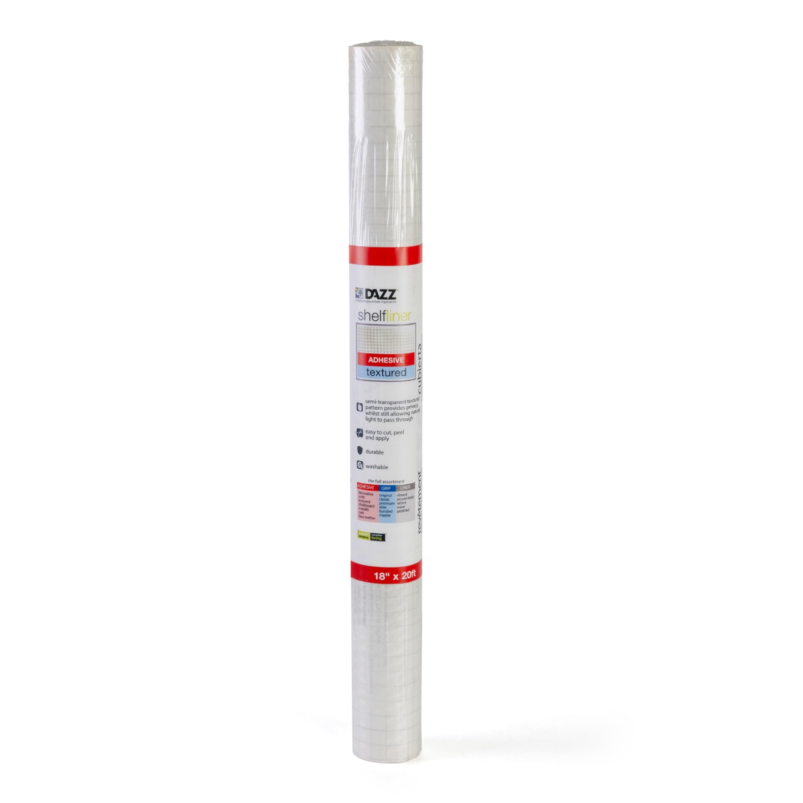 Smart Design Textured Adhesive Shelf Liner - 18 Inch x 20 Feet - Drawer Cabinet Paper - Kitchen - Textured Pyramid