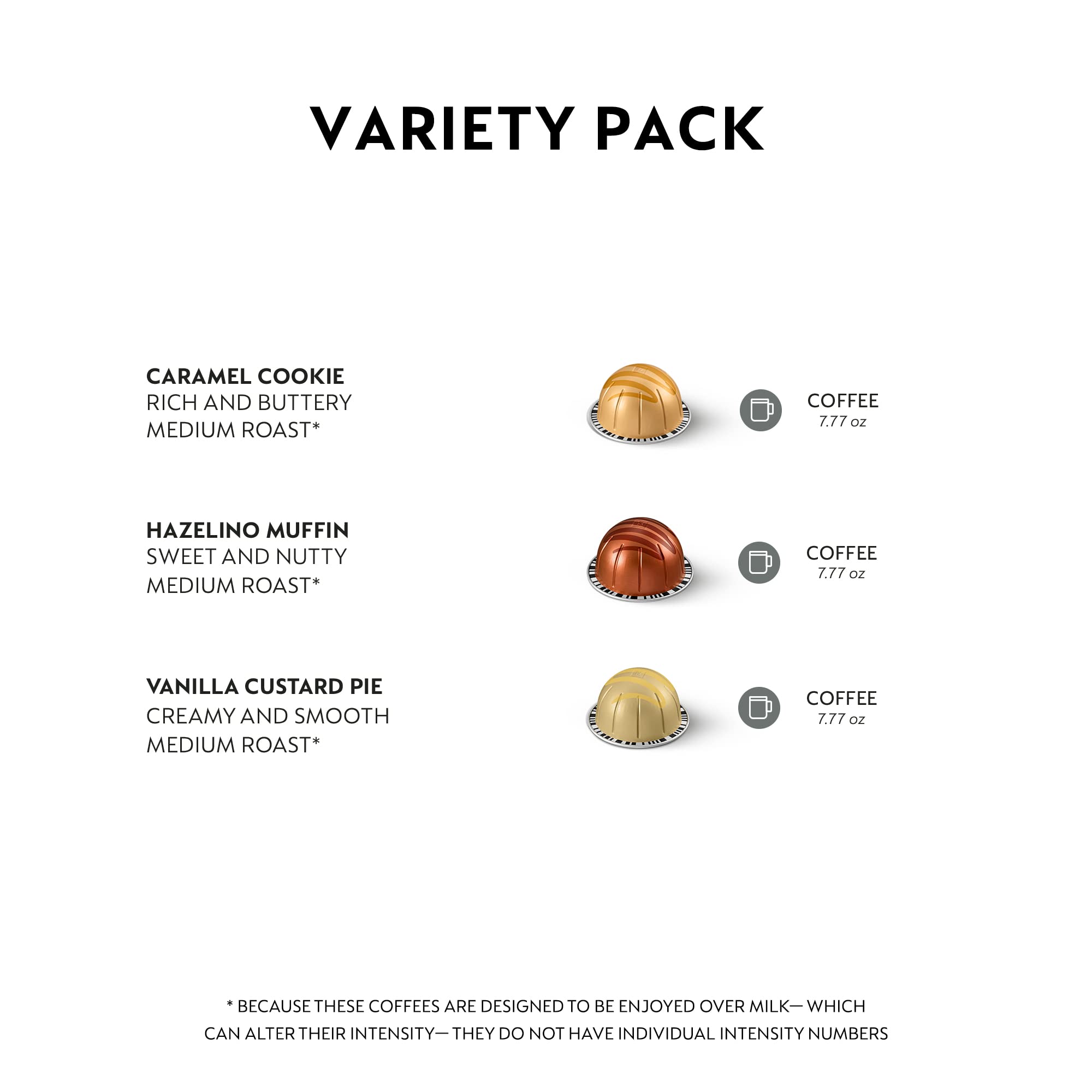 Nespresso Capsules VertuoLine, Barista Flavored Pack, Mild Roast, 30 Count Coffee Pods, Brews 7.77 Ounce (VERTUOLINE ONLY)