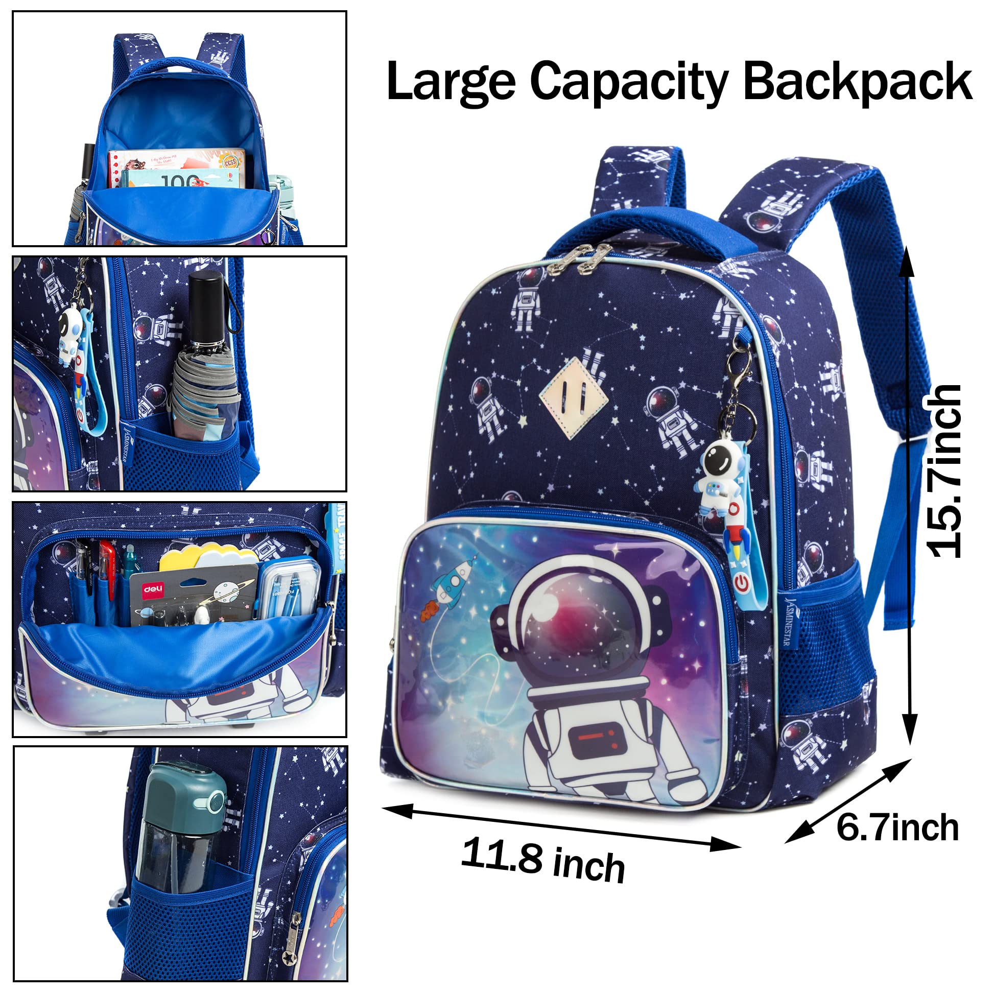 MOHCO Kids Backpack 16inch Lunch Bag and Pencil Case Lightweight School Bookbag for Teens, Girls, Boys, Elementary and Middle school