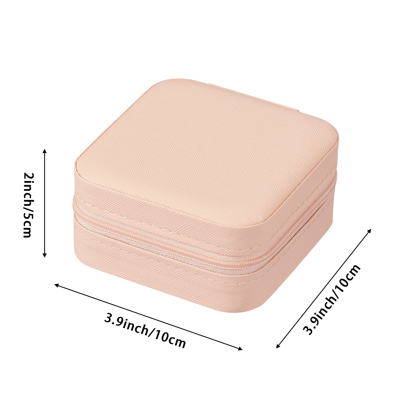 PU Leather Small Jewelry Box, Travel Portable Jewelry Case for Ring, Pendant, Earring, Necklace, Bracelet Organizer Storage Holder Boxes (Pink)