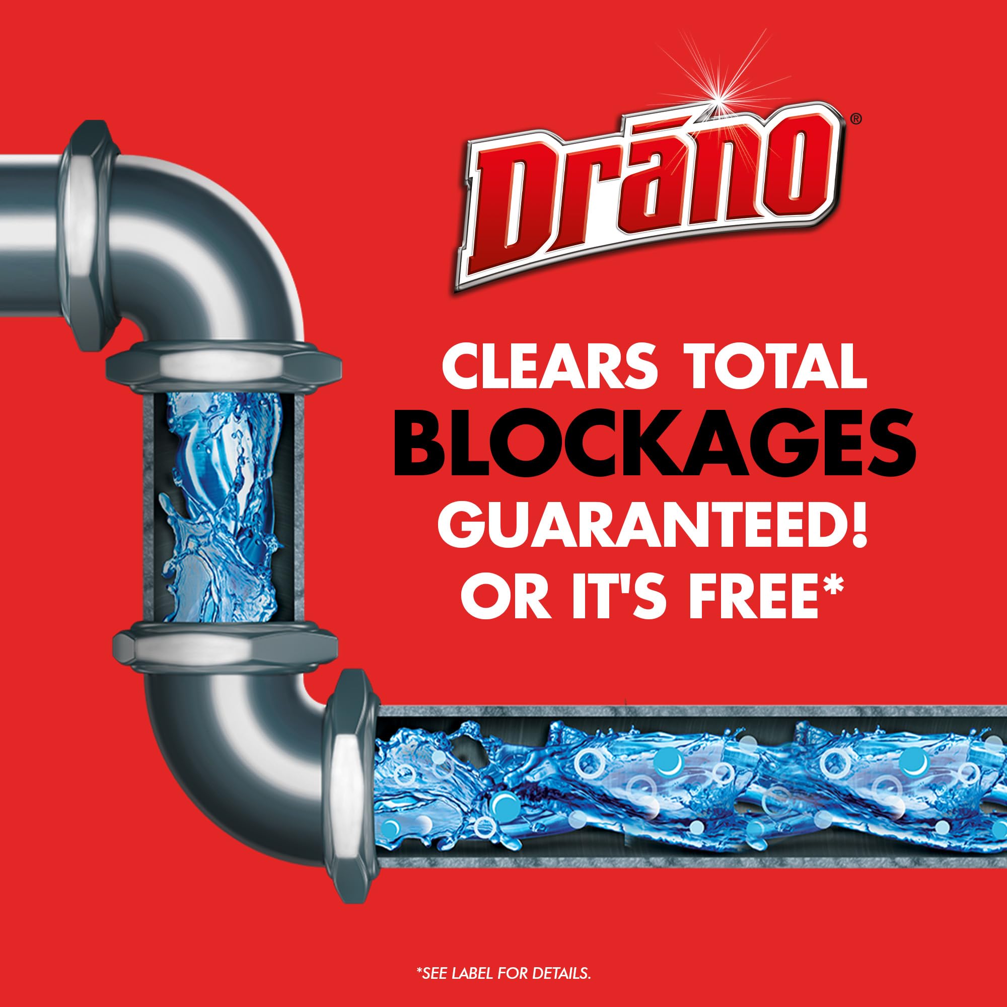 Drano Max Gel Drain Clog Remover and Cleaner for Shower or Sink Drains, Unclogs and Removes Hair, Soap Scum, Blockages, 80 oz