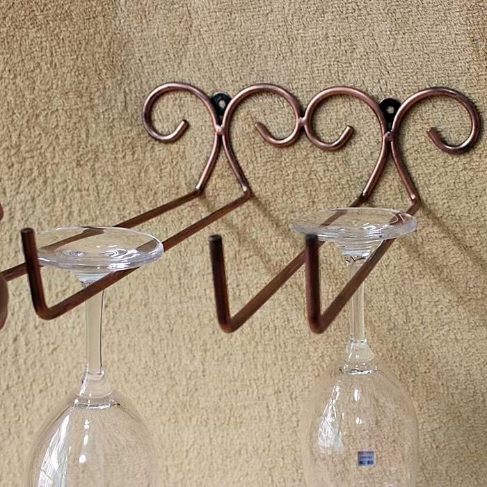 DYT 2-Rail Wine Glass Rack,10.2 Inch Stemware Rack Wall Mounted for Kitchen Cabinet Bar,Stemware Rack Metal Stemware Holder Wine Glass Holder Wine Glass Hanger,Black