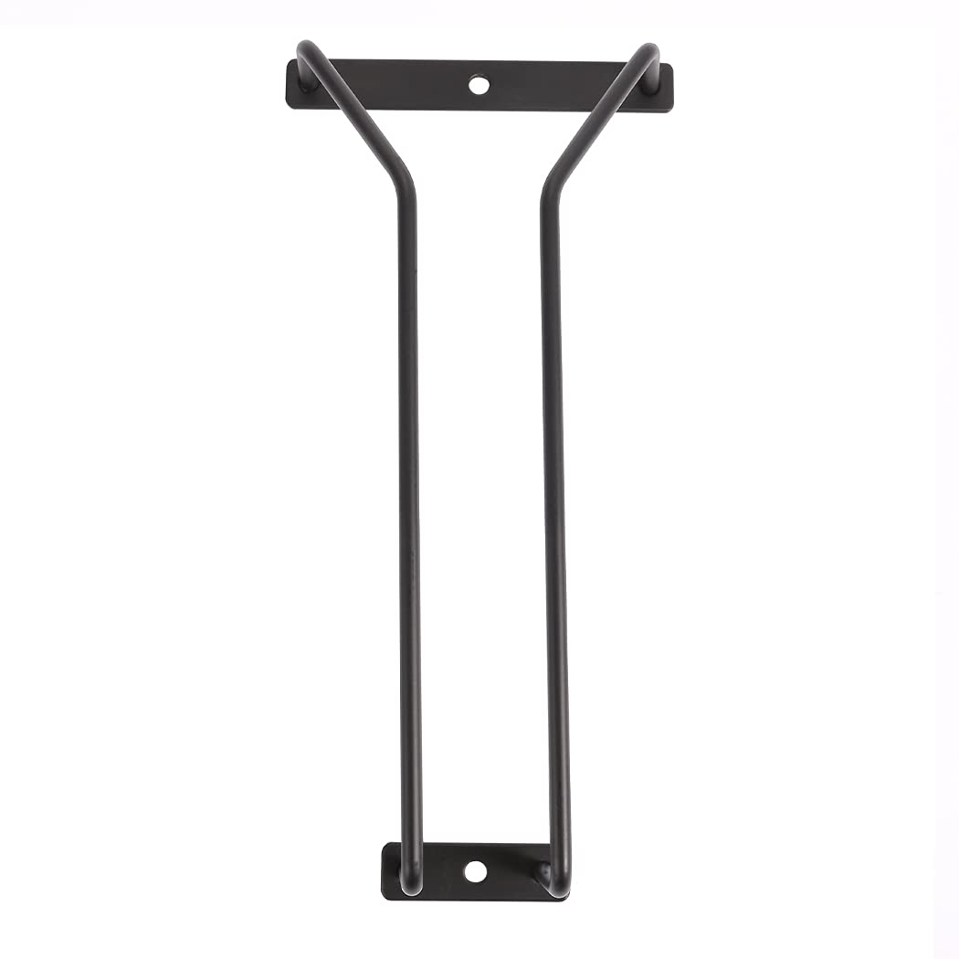 Dianoo 22.5CM Black Wine Glass Rack, Under Cabinet Wine Glass Holder, Stemware Rack Under Shelf, Wine Glasses Storage Hanger For Bar Home