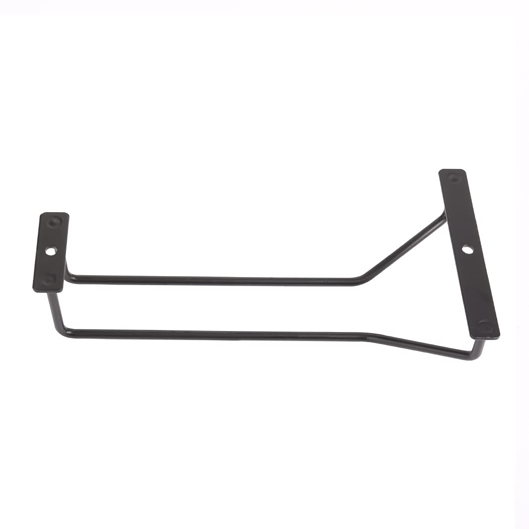 Dianoo 22.5CM Black Wine Glass Rack, Under Cabinet Wine Glass Holder, Stemware Rack Under Shelf, Wine Glasses Storage Hanger For Bar Home