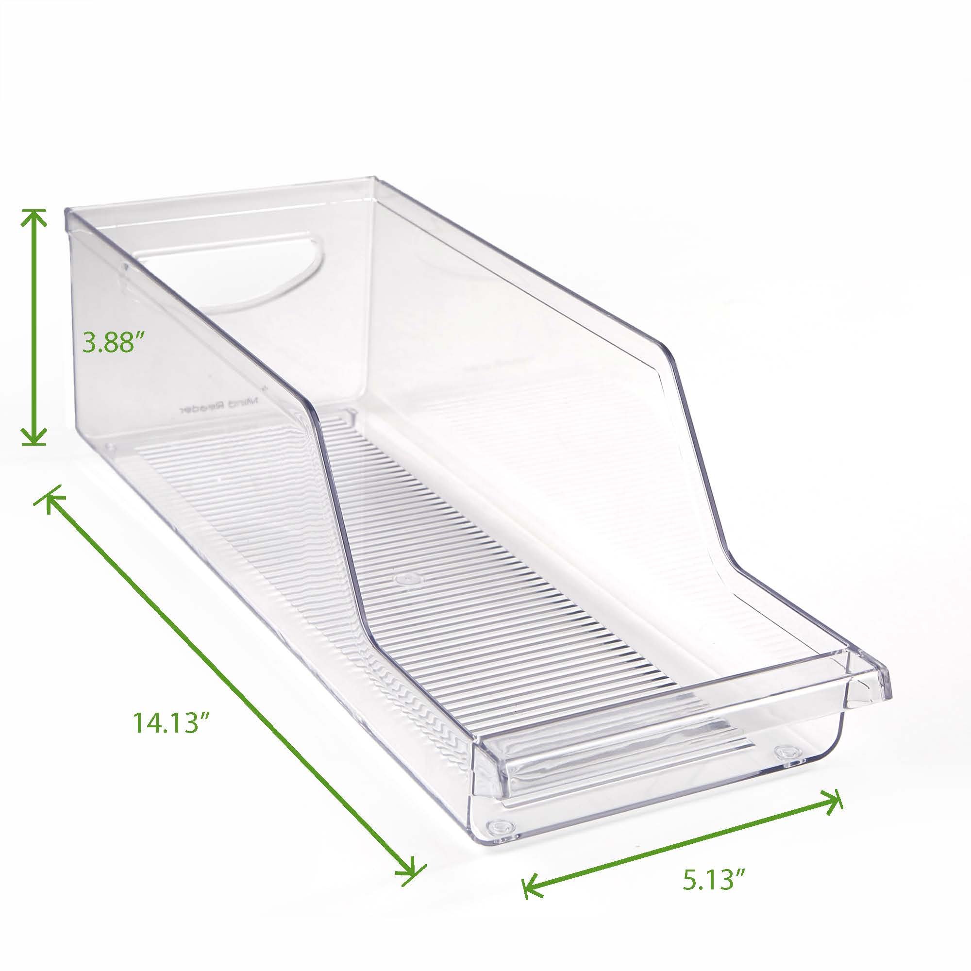Mind Reader Pop/Soda Can Dispenser Storage Organizer Bin for Kitchen Pantry, Countertops, Cabinets, Refrigerator 2 Pack , Clear