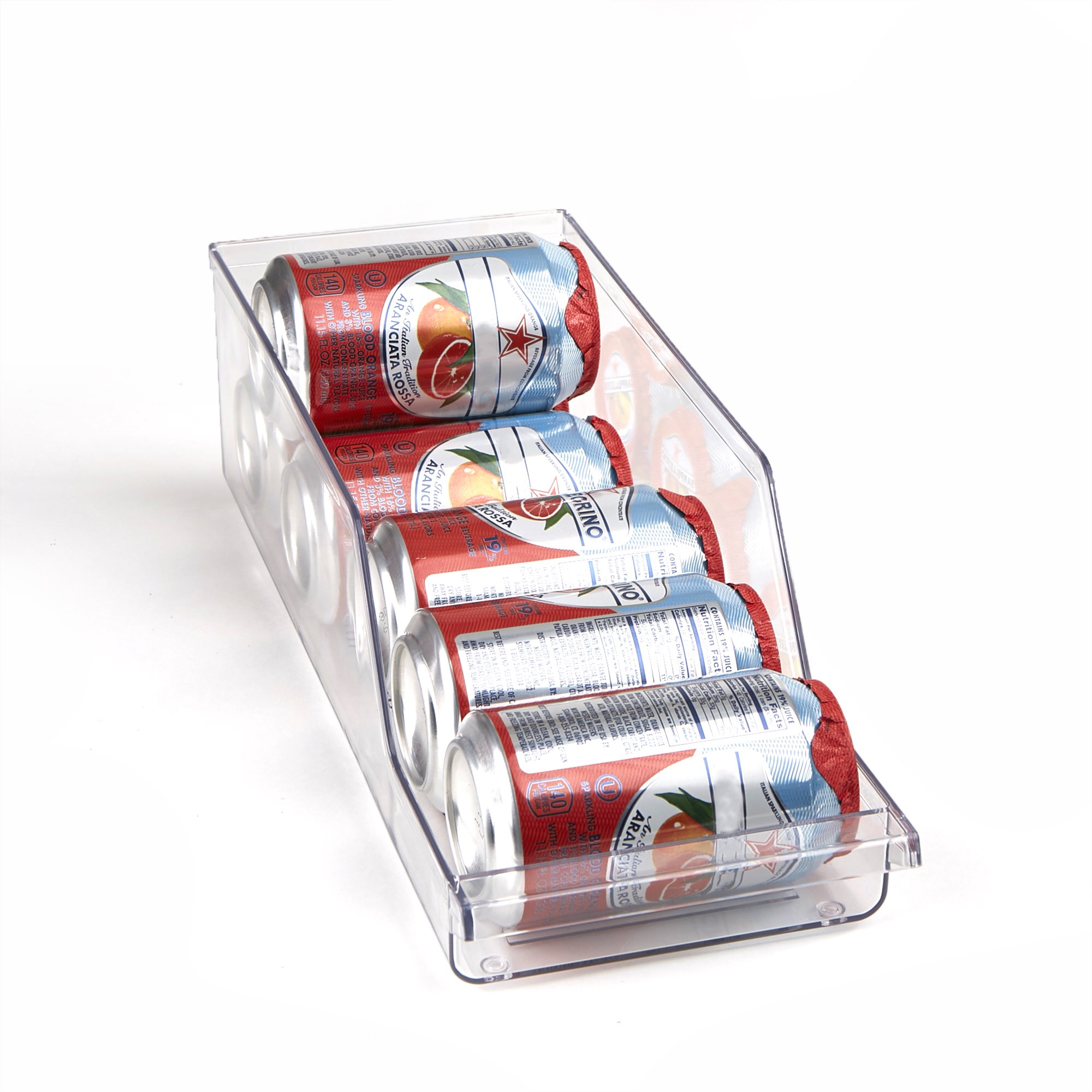 Mind Reader Pop/Soda Can Dispenser Storage Organizer Bin for Kitchen Pantry, Countertops, Cabinets, Refrigerator 2 Pack , Clear