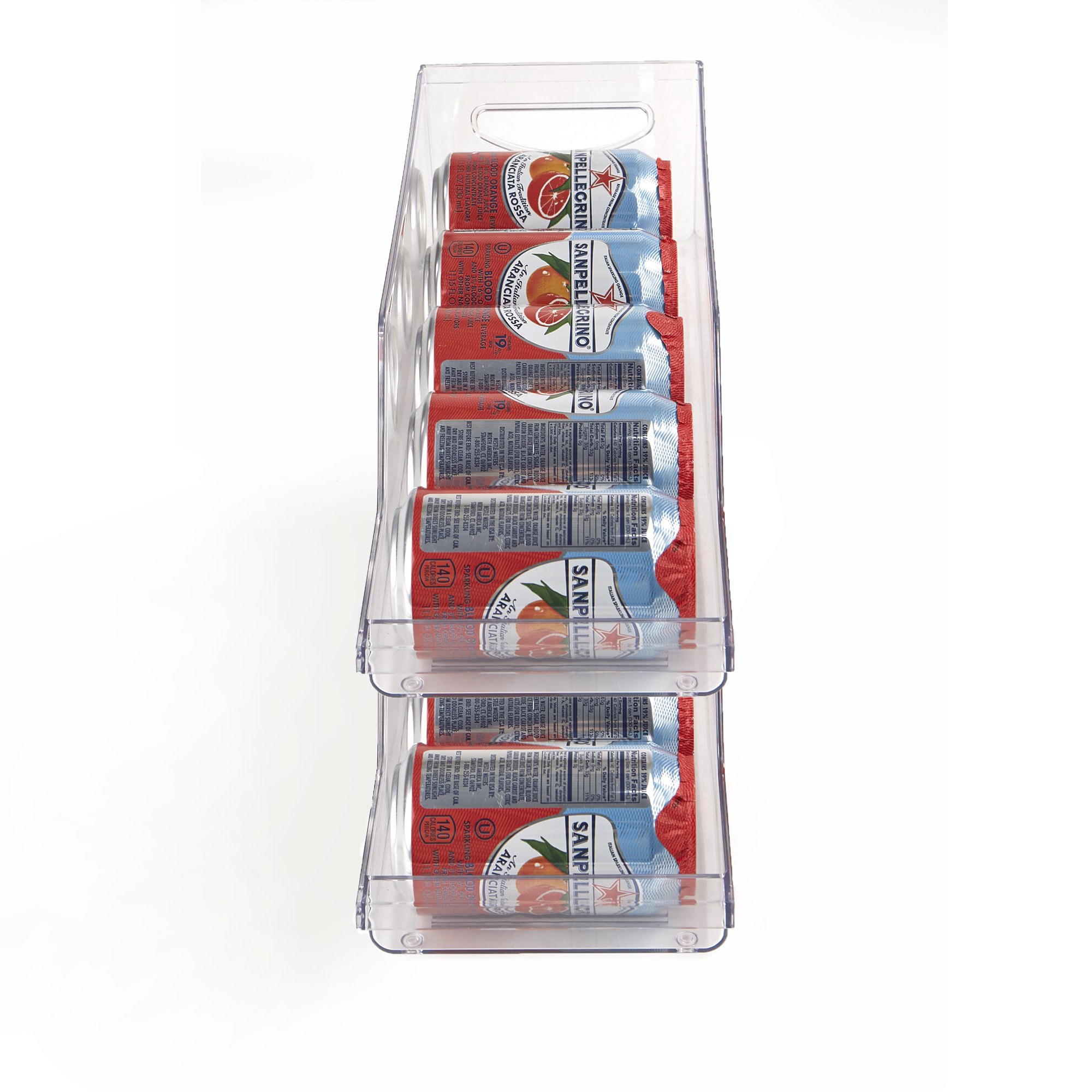Mind Reader Pop/Soda Can Dispenser Storage Organizer Bin for Kitchen Pantry, Countertops, Cabinets, Refrigerator 2 Pack , Clear