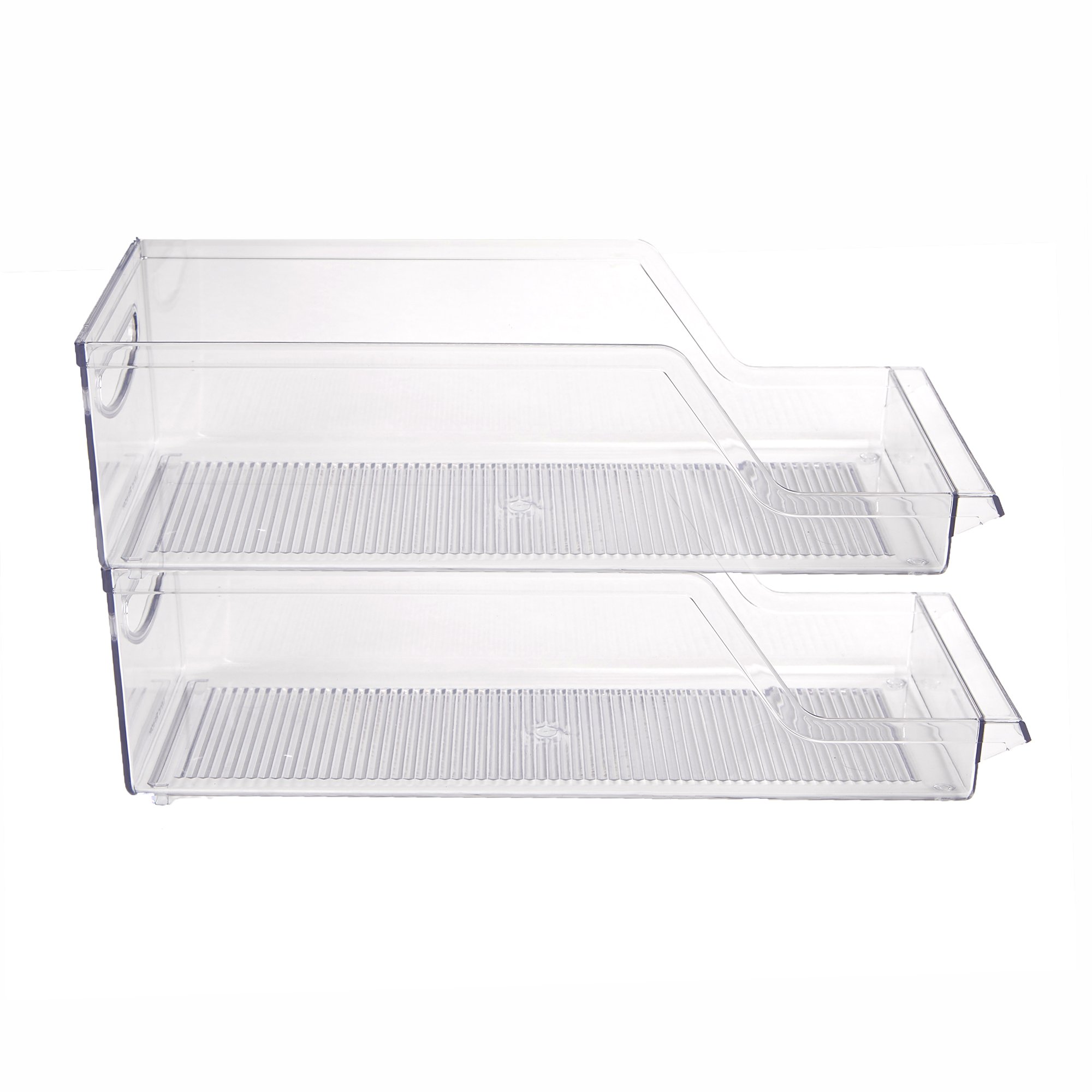 Mind Reader Pop/Soda Can Dispenser Storage Organizer Bin for Kitchen Pantry, Countertops, Cabinets, Refrigerator 2 Pack , Clear
