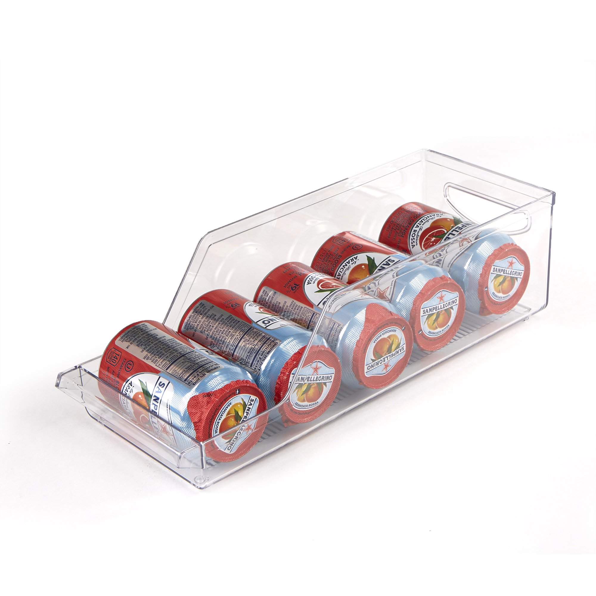 Mind Reader Pop/Soda Can Dispenser Storage Organizer Bin for Kitchen Pantry, Countertops, Cabinets, Refrigerator 2 Pack , Clear