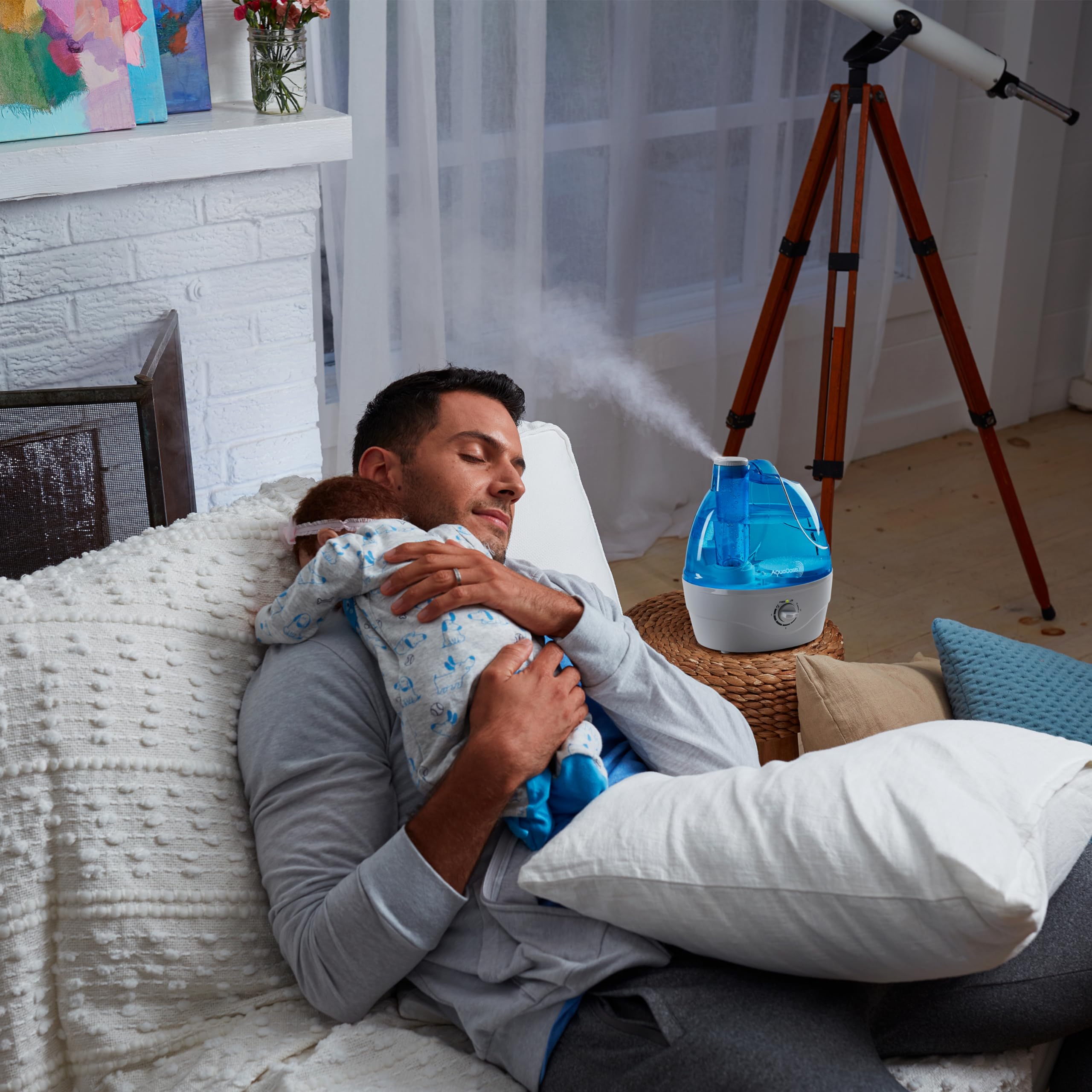 AquaOasis™ Cool Mist Humidifier {2.2L Water Tank} Quiet Ultrasonic Humidifiers for Bedroom & Large room - Adjustable -360 Rotation Nozzle, Auto-Shut Off, Humidifiers for Babies Nursery & Whole House