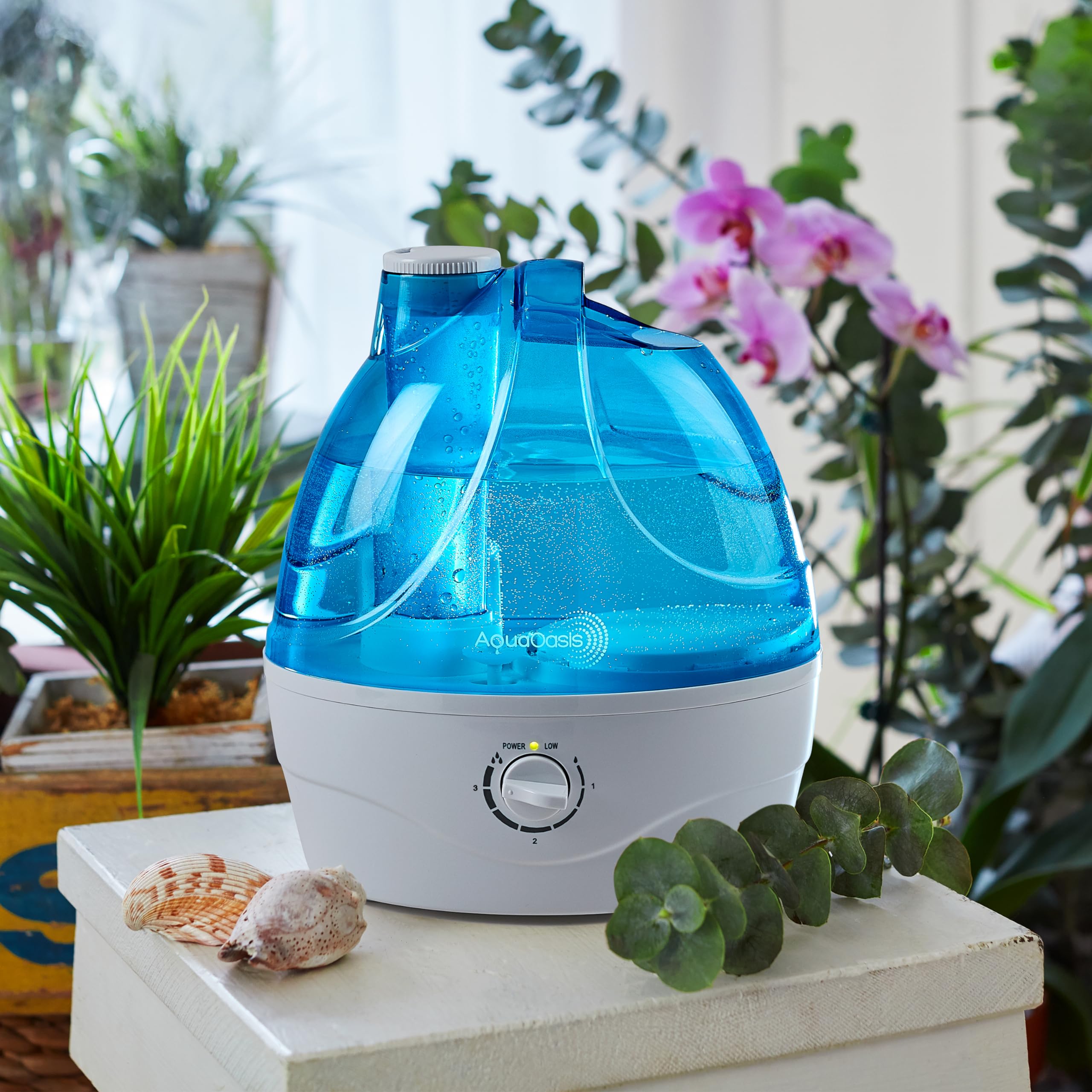 AquaOasis™ Cool Mist Humidifier {2.2L Water Tank} Quiet Ultrasonic Humidifiers for Bedroom & Large room - Adjustable -360 Rotation Nozzle, Auto-Shut Off, Humidifiers for Babies Nursery & Whole House
