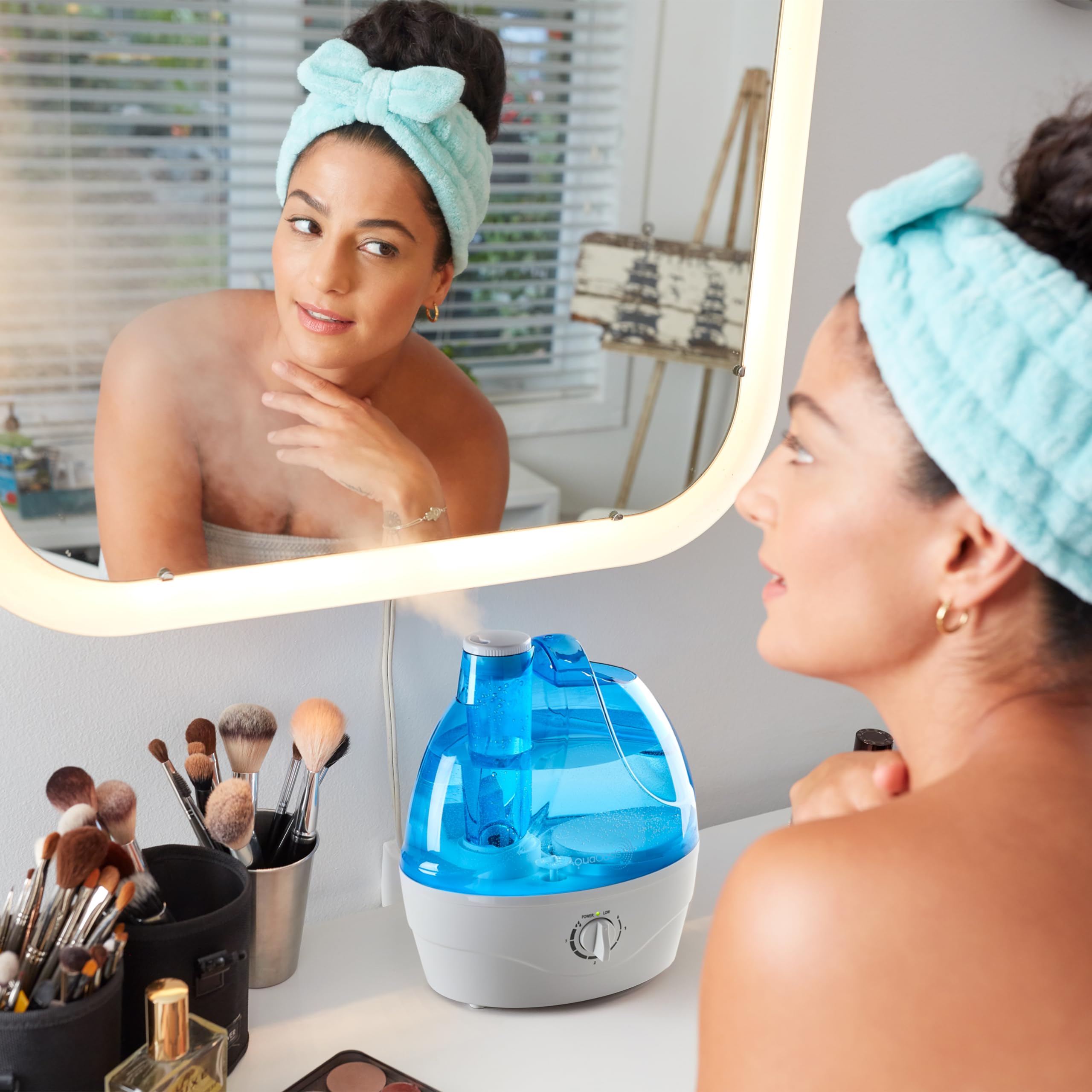 AquaOasis™ Cool Mist Humidifier {2.2L Water Tank} Quiet Ultrasonic Humidifiers for Bedroom & Large room - Adjustable -360 Rotation Nozzle, Auto-Shut Off, Humidifiers for Babies Nursery & Whole House
