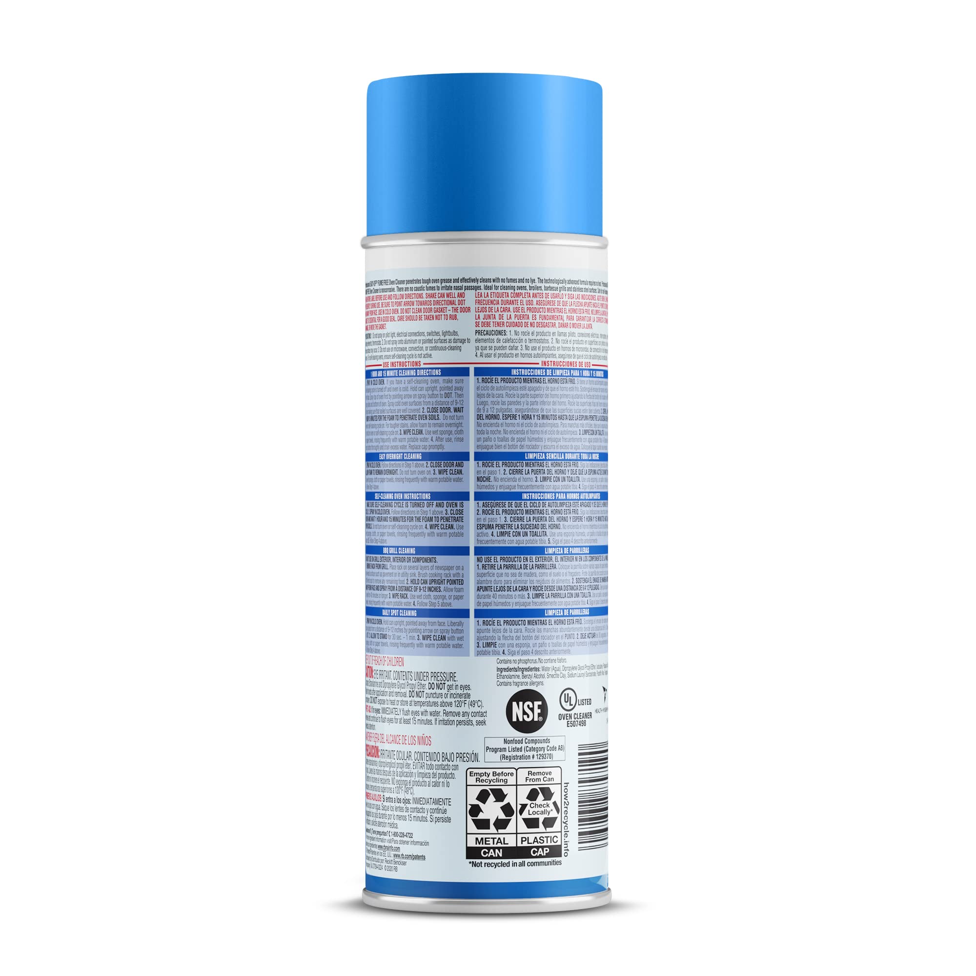 Easy-Off Fume Free Oven Cleaner Spray, Lemon, 24oz, Removes Grease