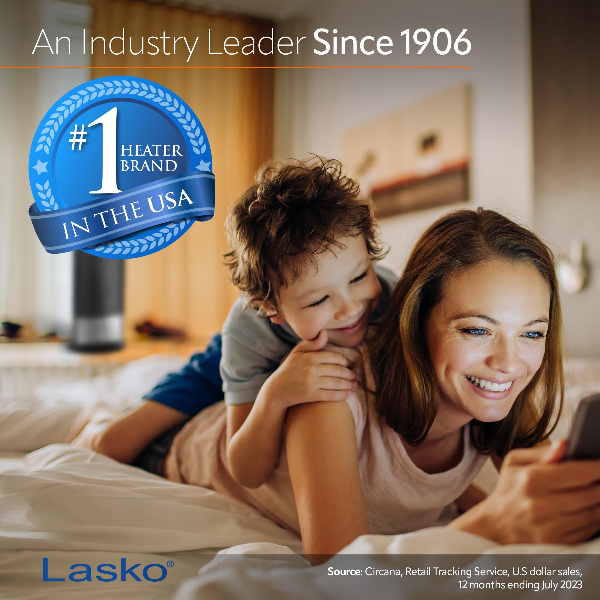 Lasko Oscillating Ceramic Space Heater for Home with Overheat Protection, Thermostat, and 3 Speeds, 15.7 Inches, Black, 1500W, CT16450