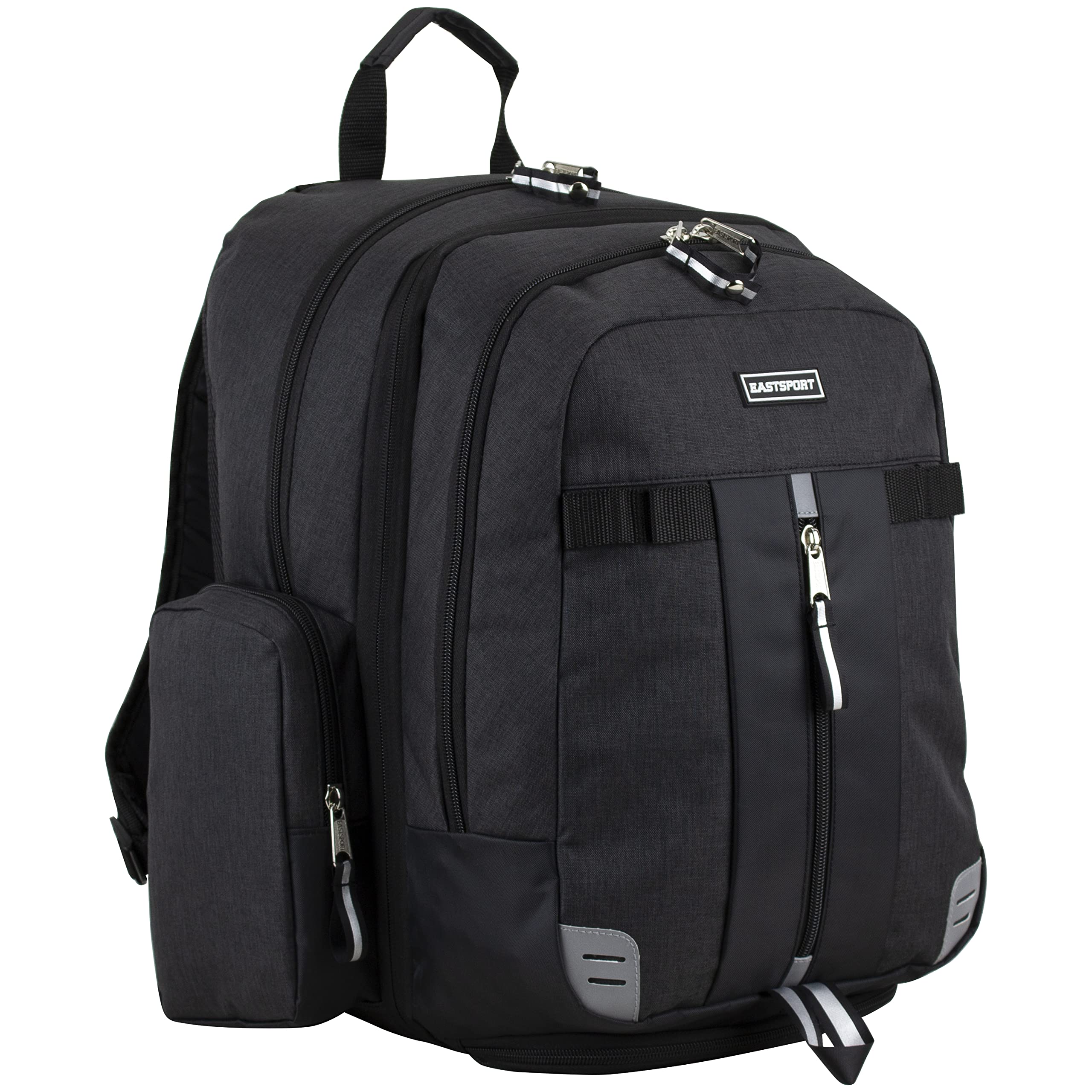 Eastsport Oversized Expandable Backpack with Removable EasyWash Bag, RECYCLED MATERIAL - Dark Grey Chambray