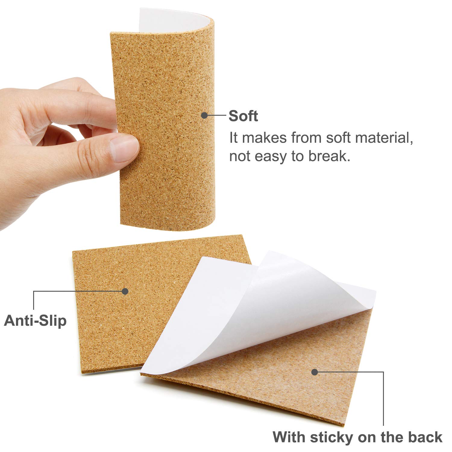Blisstime 36 Pcs Self-Adhesive Cork Round for DIY Coasters, 4"x 4" Cork Circle, Cork Tiles, Cork Mat, Cork Sheets with Strong Adhesive-Backed