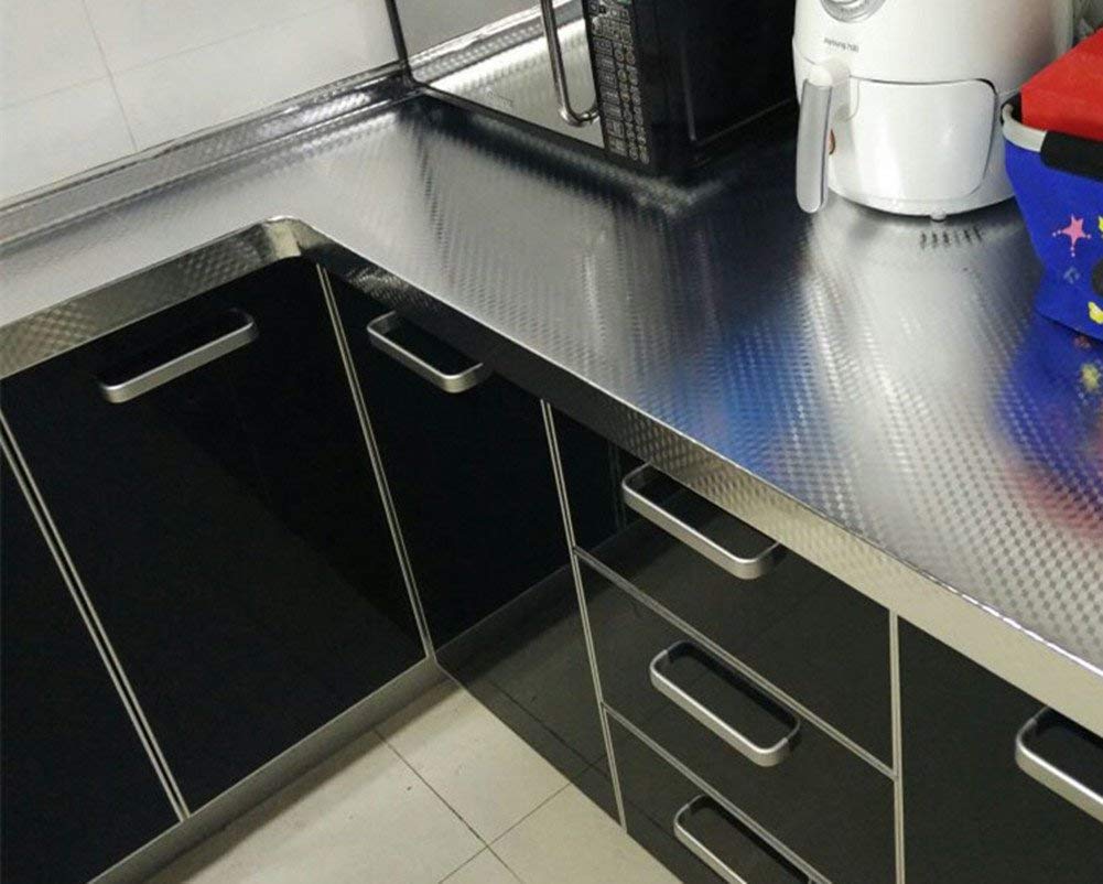 UPREDO Kitchen Stove Backsplash Sticker Waterproof Oilproof Wallpaper Peel Stick Drawer Cabinet Shelf Liners Paper 15.8inch by 9.8ft