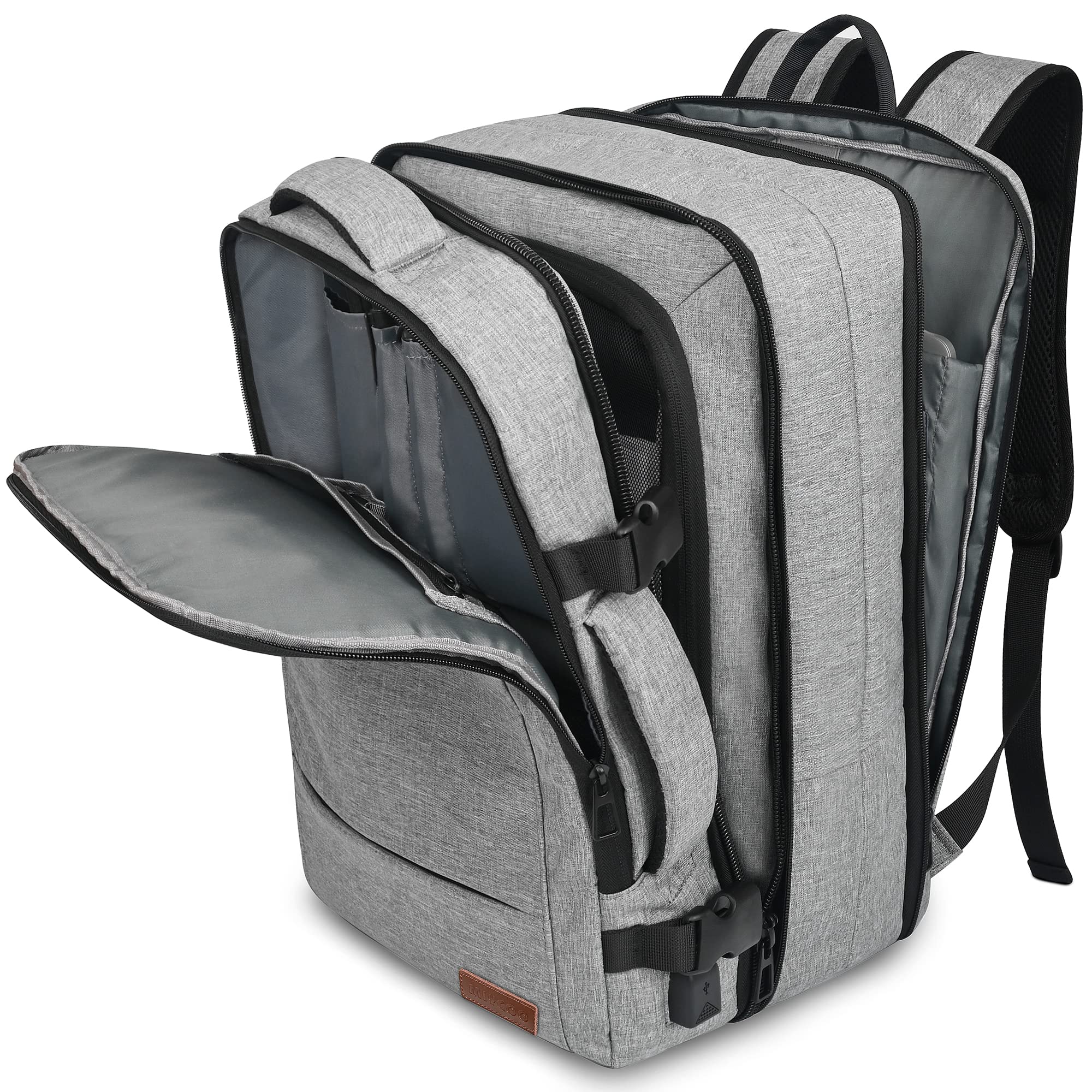 MIYCOO Travel Backpack for Women Men,Carry on Backpack Large Laptop Backpack Hiking Backpack School Bag for Outdoor Sports, Grey