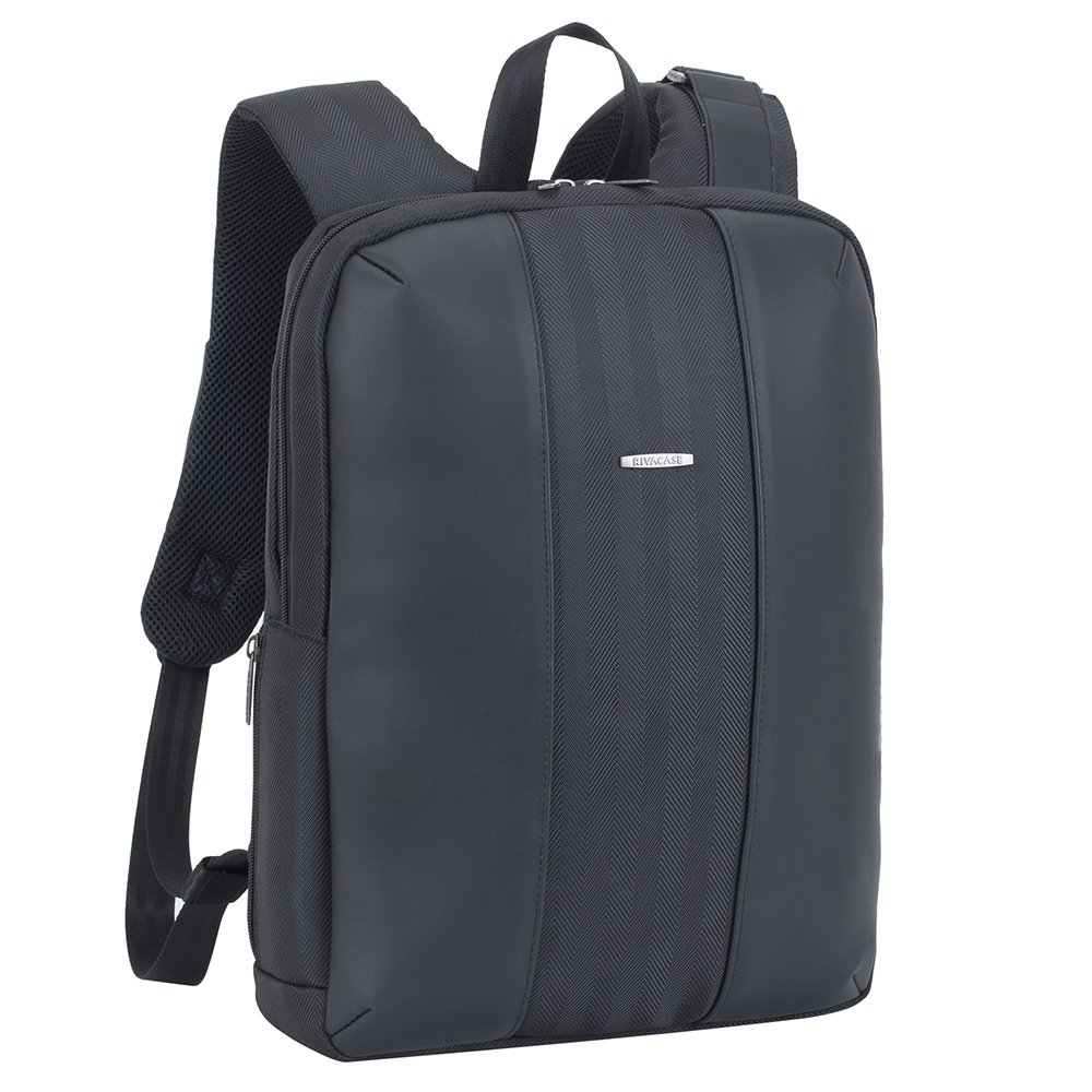 Rivacase 8125 Slim, Business Backpack, 14-inch Laptop Case, Unisex, Faux Leather Back Pack, Black