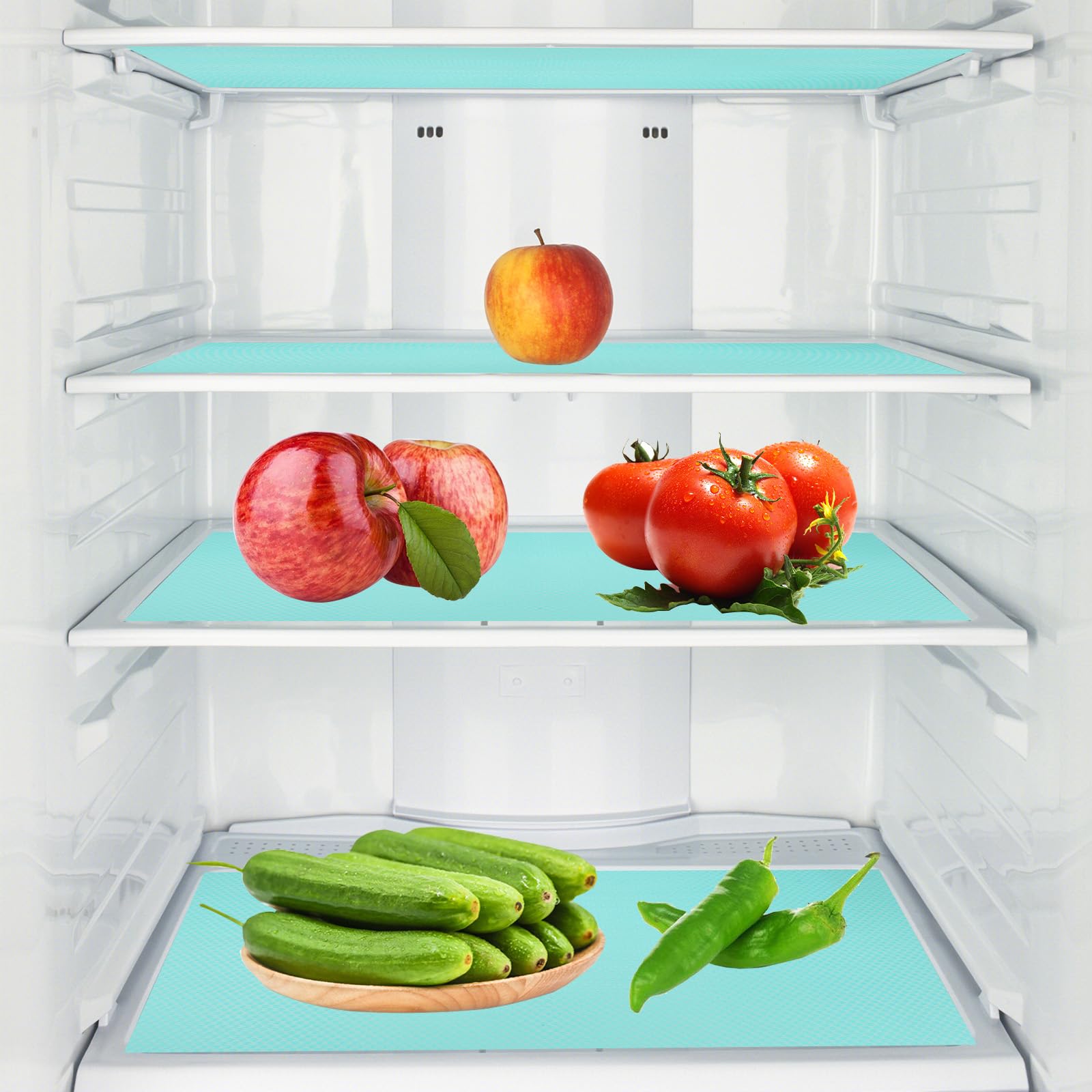Polly Online Refrigerator Liners Shelf Liners Washable Refrigerator Mats Kitchen Silicone Refrigerator Pads Place Mats 5PCS/Set