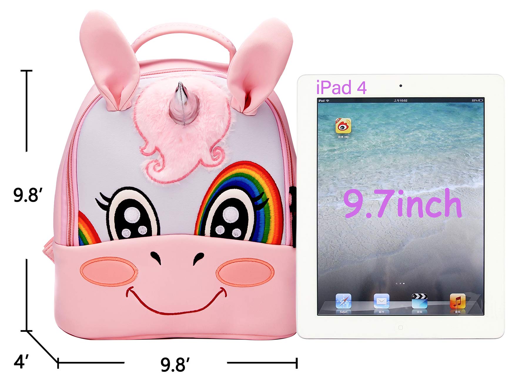 Suerico Baby Backpack Toddler Backpack Preschool Bookbag for Kids Girl Boy(Pink Unicorn)