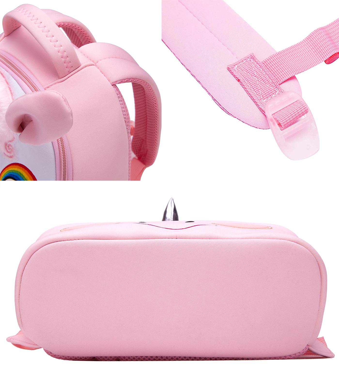 Suerico Baby Backpack Toddler Backpack Preschool Bookbag for Kids Girl Boy(Pink Unicorn)