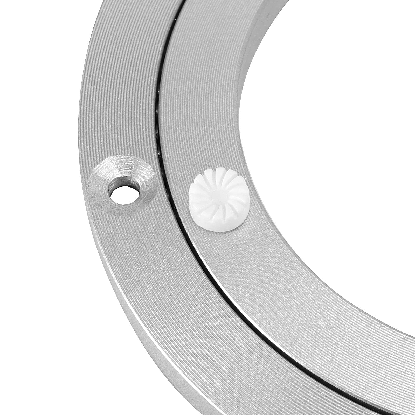 MUKLEI 3 Pack 5.5 Inch Aluminium Alloy Turntable Bearings, Heavy Duty Lazy Susan Hardware Rotating Bearing Turntable for Rounding Dining Table, 110 lbs Max Load Bearing Capacity