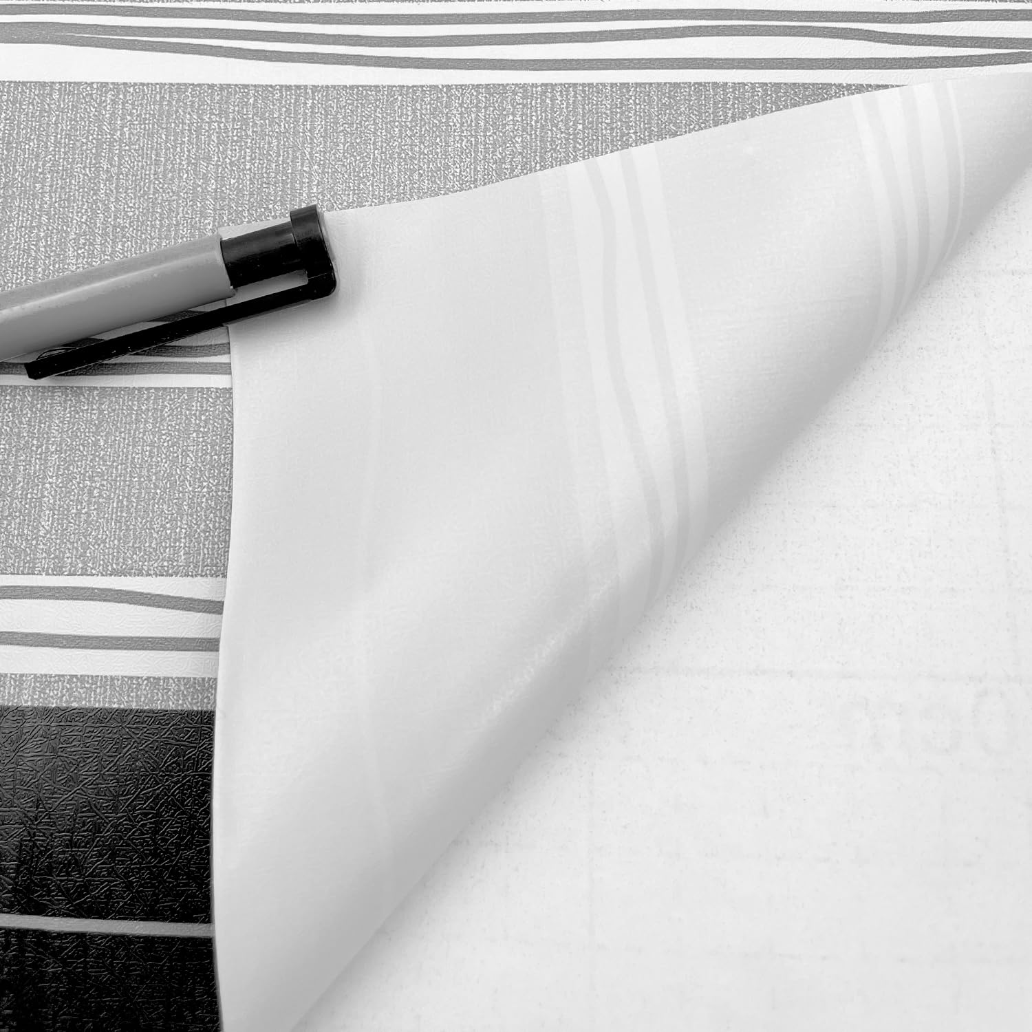 Yifely Black White Striped Furniture Paper Self-Adhesive Shelf Liner Countertop Sticker 17x118 Inches