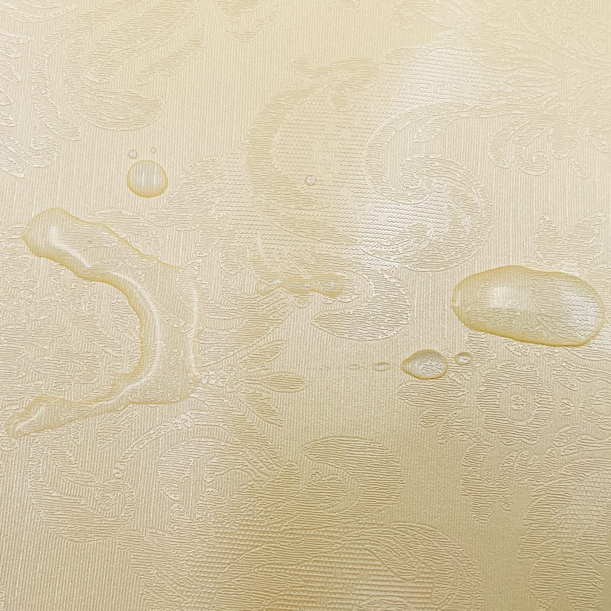 SimpleLife4U Peel & Stick Shelf Liner Waterproof Drawer Paper 17.7 Inch by 9.8 Feet, Beige Damask