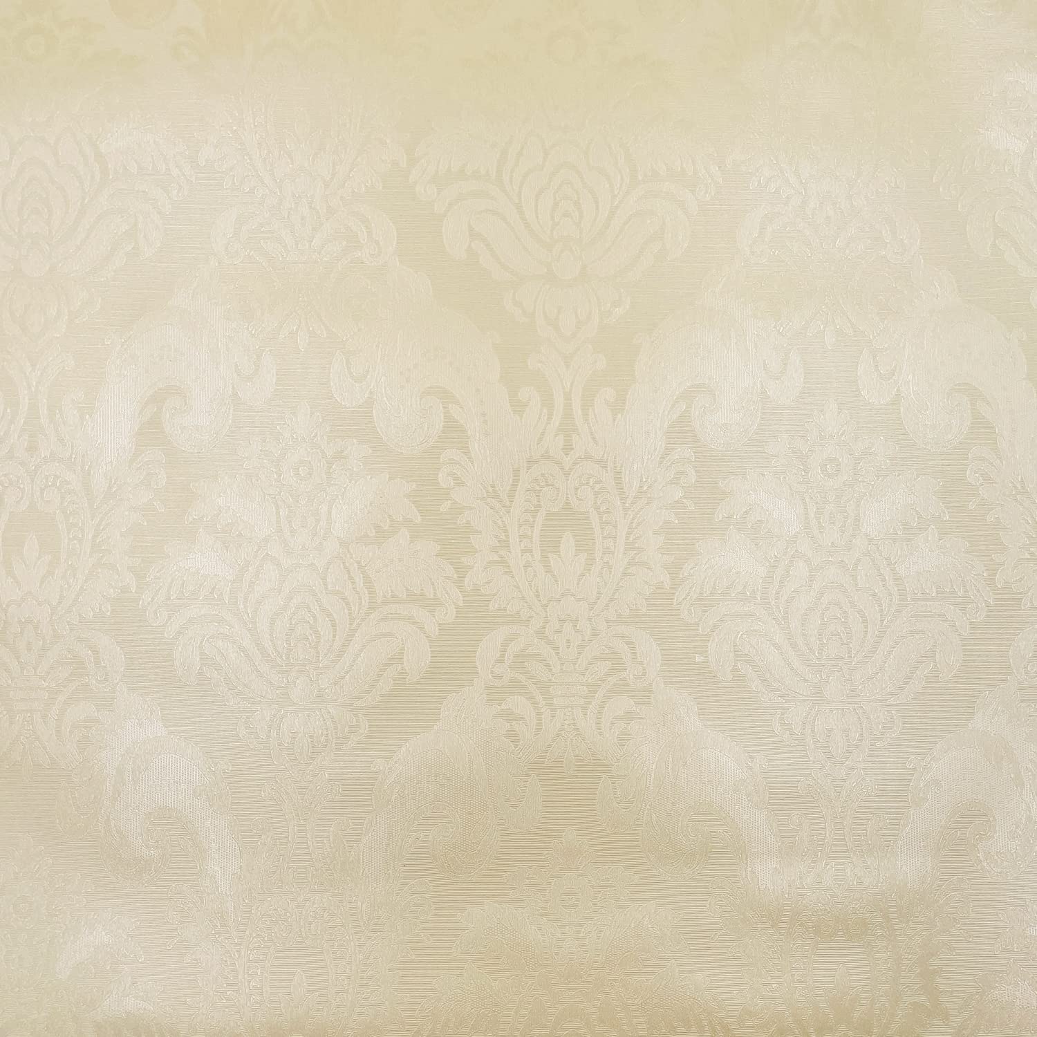 SimpleLife4U Peel & Stick Shelf Liner Waterproof Drawer Paper 17.7 Inch by 9.8 Feet, Beige Damask