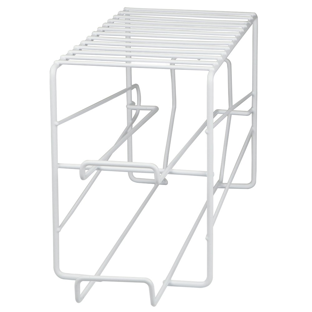 Home Basics Soda Can Beverage Dispenser Rack for Cabinet, Pantry, or Refrigerator – Dispenses 12 Standard Size 12 oz Soda Cans and 12 oz Canned Foods, White Finish