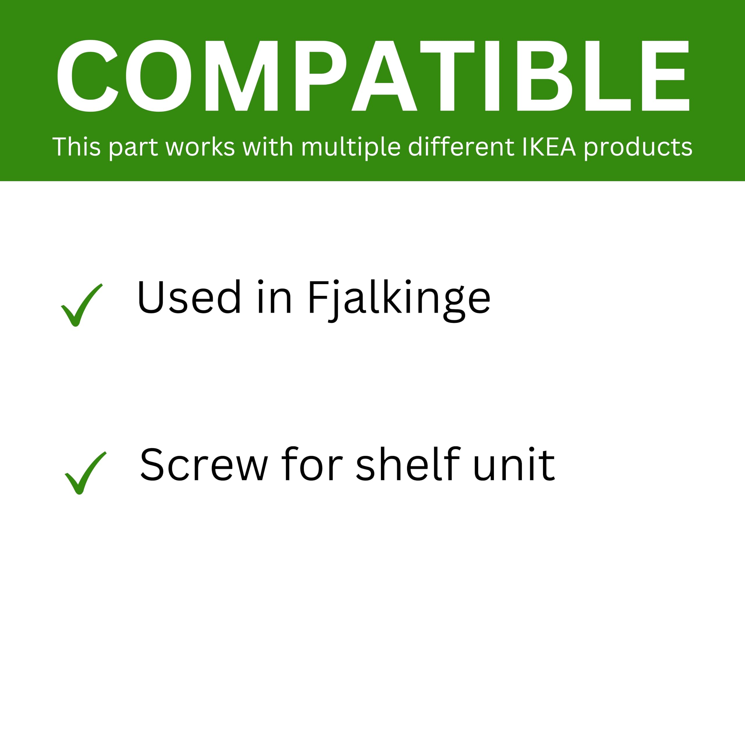 Spare Hardware Parts Shelf Unit Long Screw (Replacement for IKEA Part #100106) (Pack of 8)