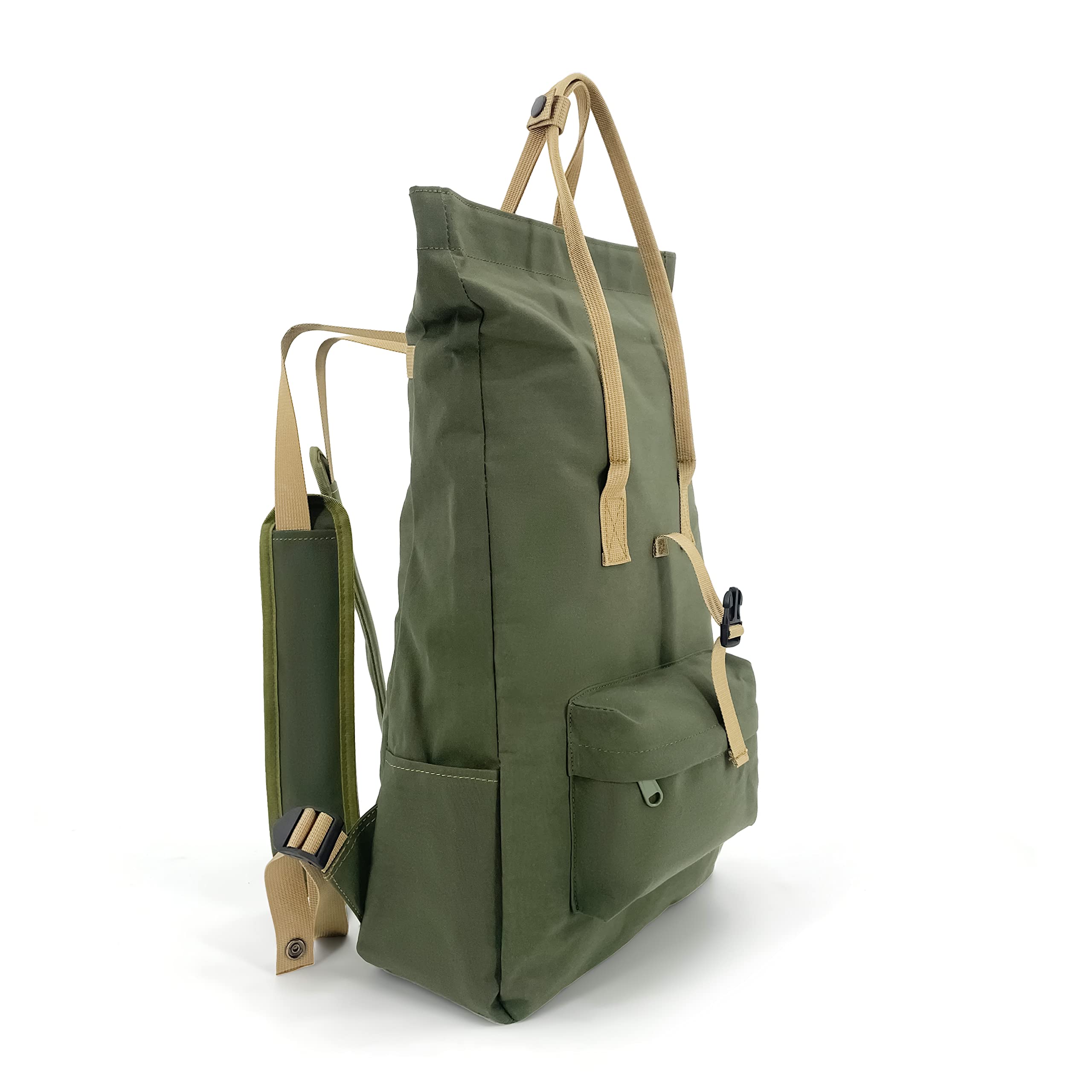 Jaegvida Travel Casual Bag Commuter Backpack Convertible Tote Daypack for Commute and Outdoor Activities (Army Green)