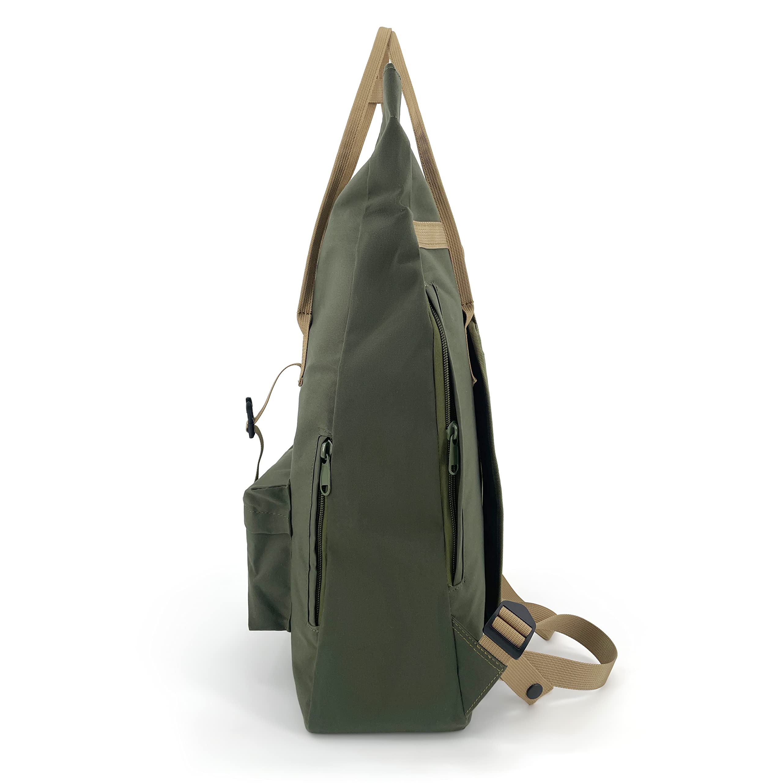 Jaegvida Travel Casual Bag Commuter Backpack Convertible Tote Daypack for Commute and Outdoor Activities (Army Green)