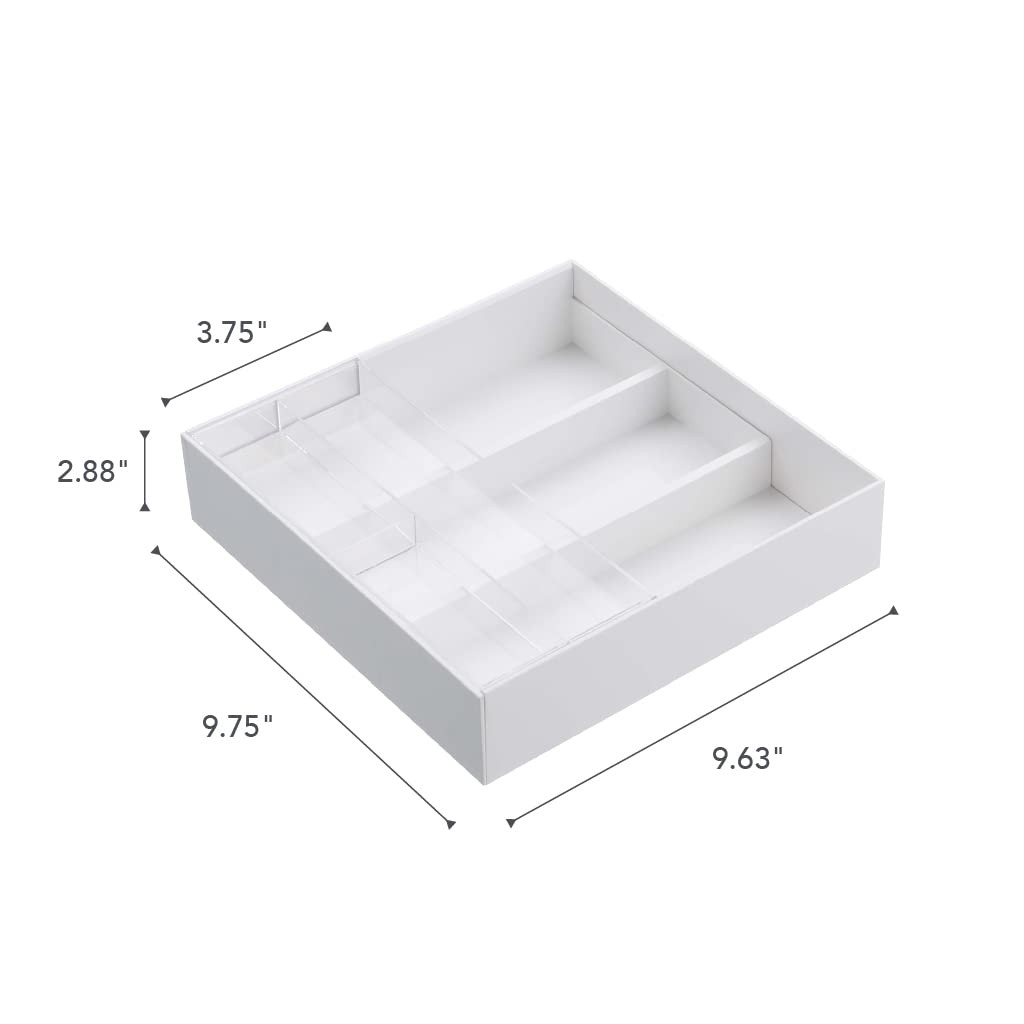 YAMAZAKI Home Expandable Cutlery Drawer Organizer - Kitchen Silverware Utensil Storage Tray, Plastic, Expandable, No Assembly Req.