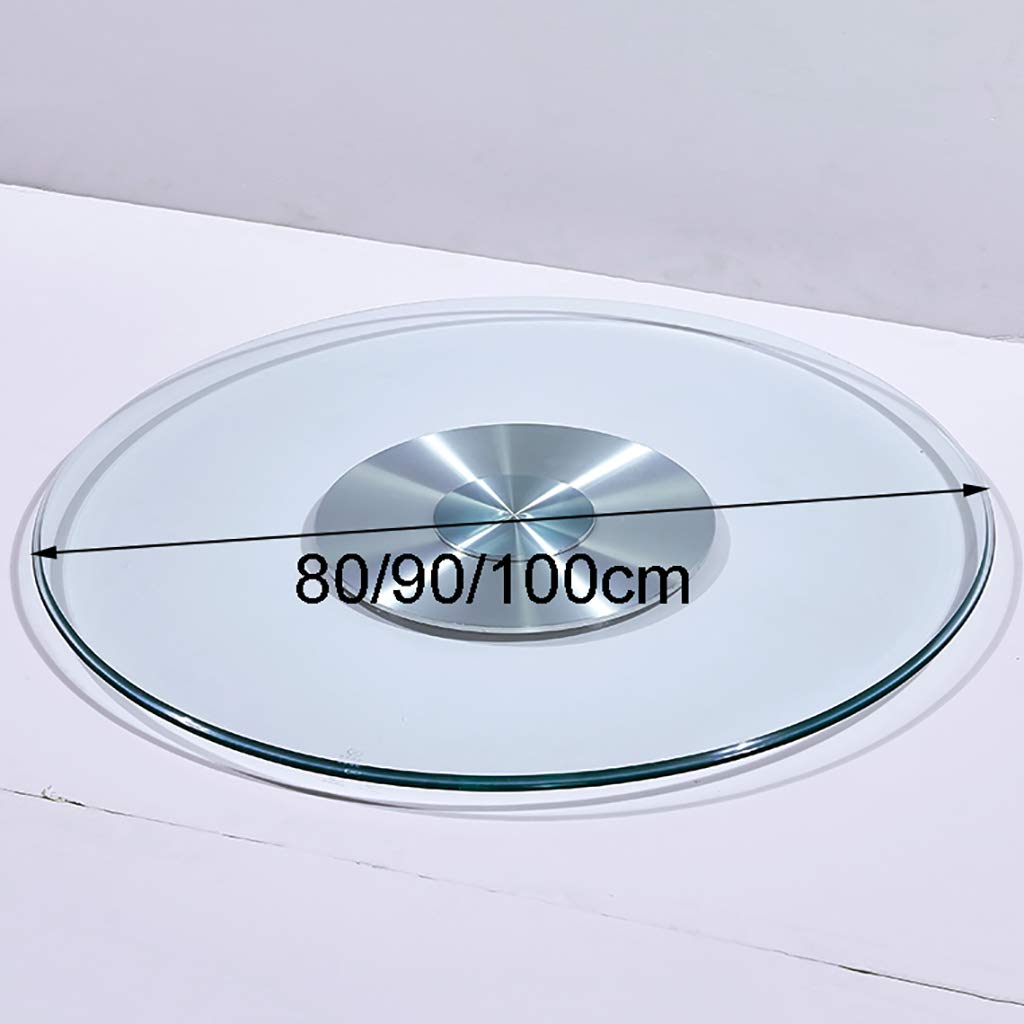 32-40inch Rotating Tempered Glass Tray, Round Lazy Susan Turntable Rotatable Serving Plate Aluminum Bearing Smooth Easy to Share Food