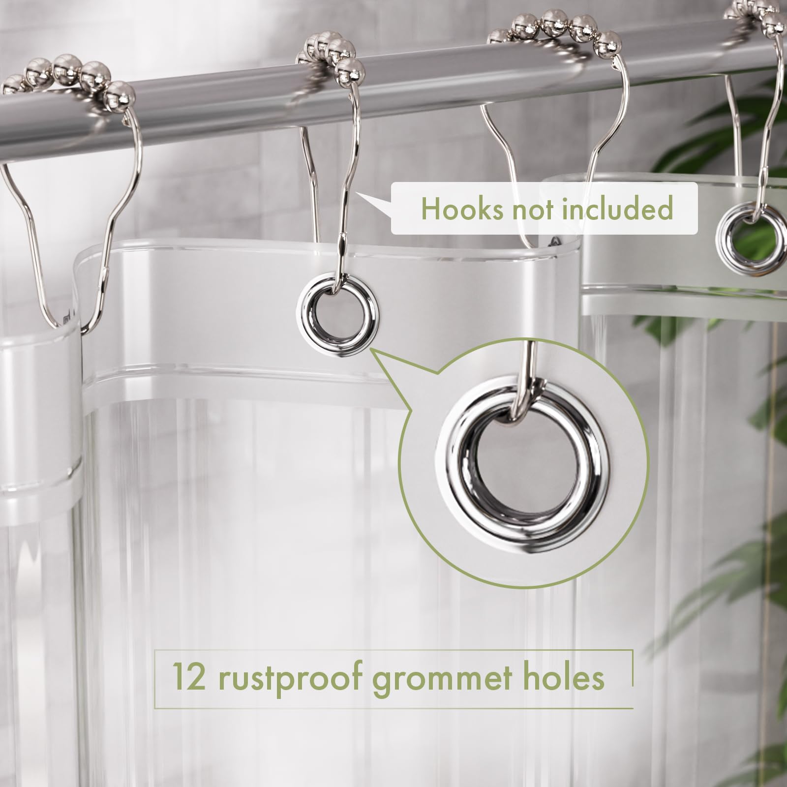 AmazerBath Clear Shower Curtain Liner, 72x72 Plastic Shower Liner, Waterproof PEVA Shower Curtain Liner, Cute Lightweight Shower Curtains for Bathroom with Magnets and 12 Rustproof Metal Grommet Holes