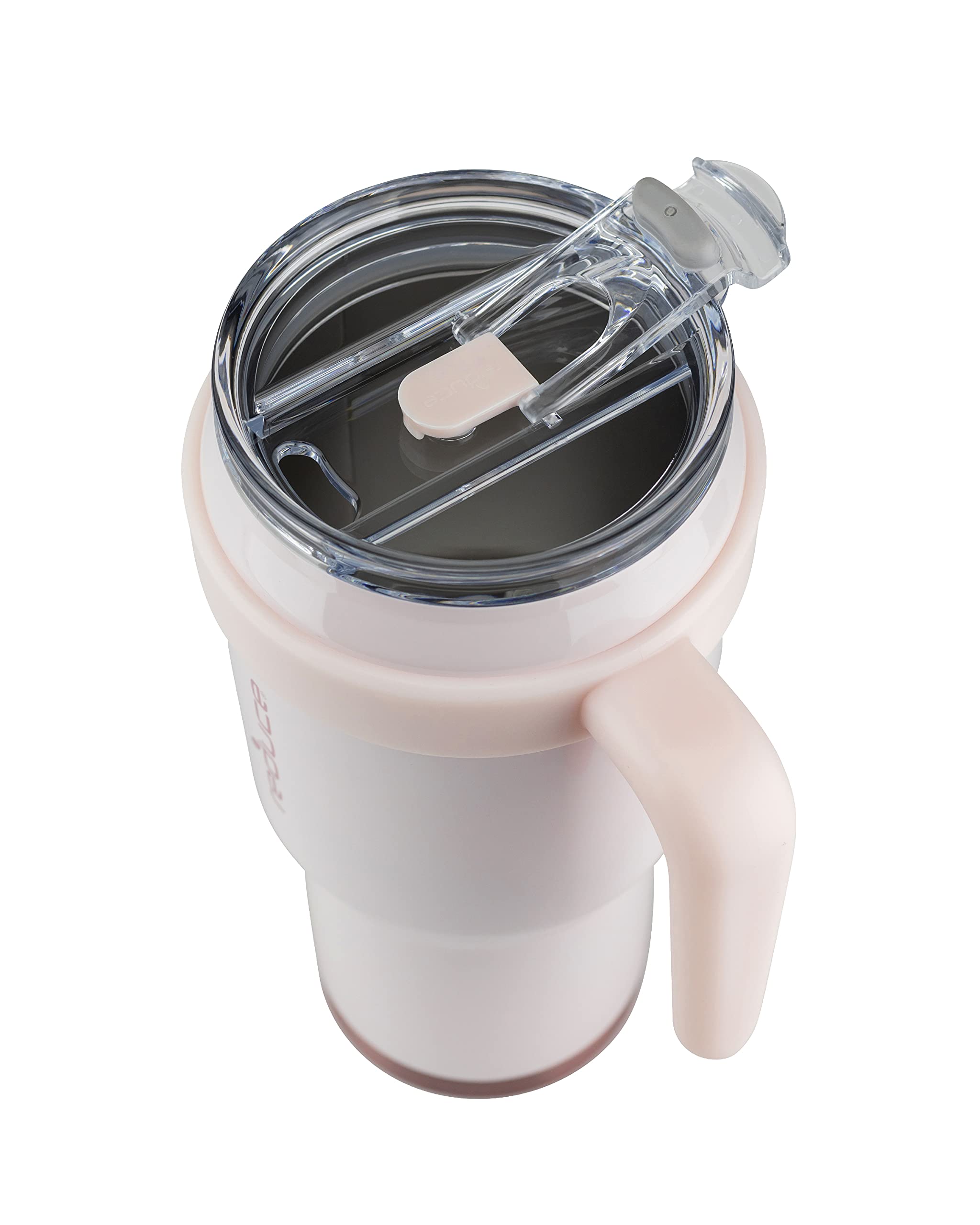 REDUCE 40 oz Tumbler with Handle and Straw, Stainless Steel with Sip-It-Your-Way Lid - Keeps Drinks Cold up to 34 Hours - Sweat Proof, Dishwasher Safe, BPA Free - Pink Cotton, Opaque Gloss