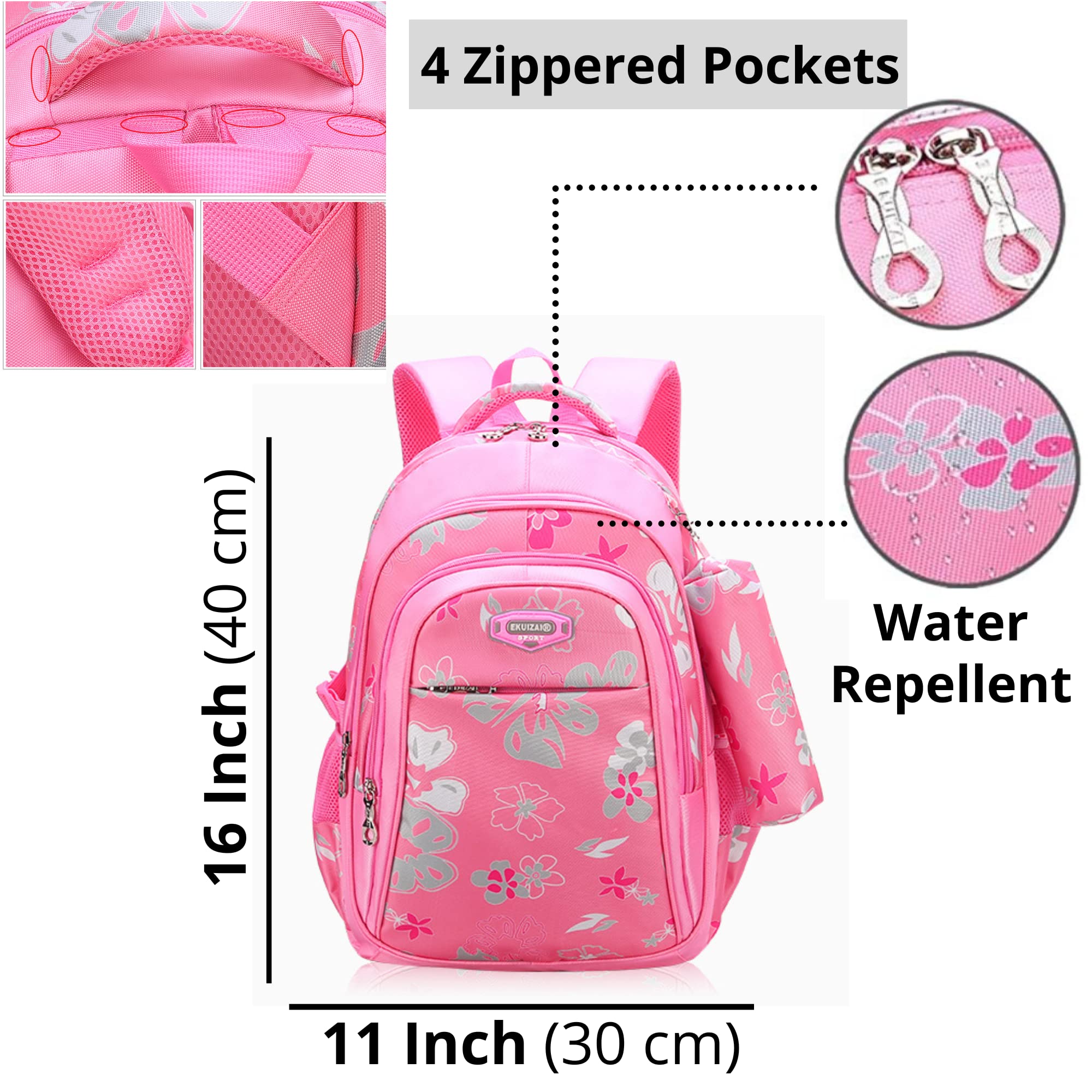 JOJOOKIDS Kids Backpack for Girls Unicorn Backpack for School Water Repellent | Backpacks for Elementary or Kindergarten | Pink School Bag 15” School Backpack