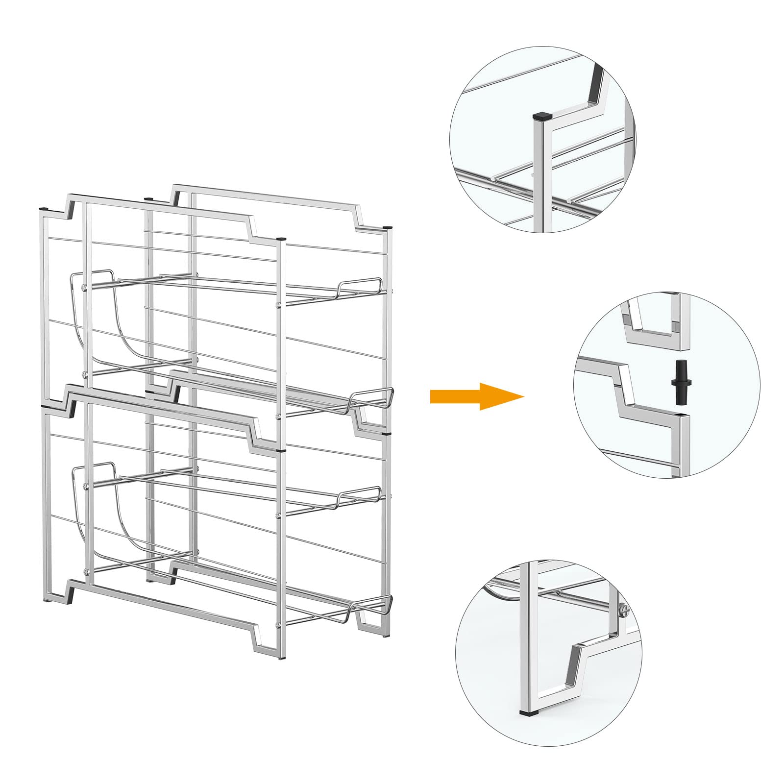 Soda Can Organizer for Refrigerator Stackable Beverage Can Dispenser Can Organizer for Pantry Can Holder Kitchen Cabinet Countertop 2 Pack