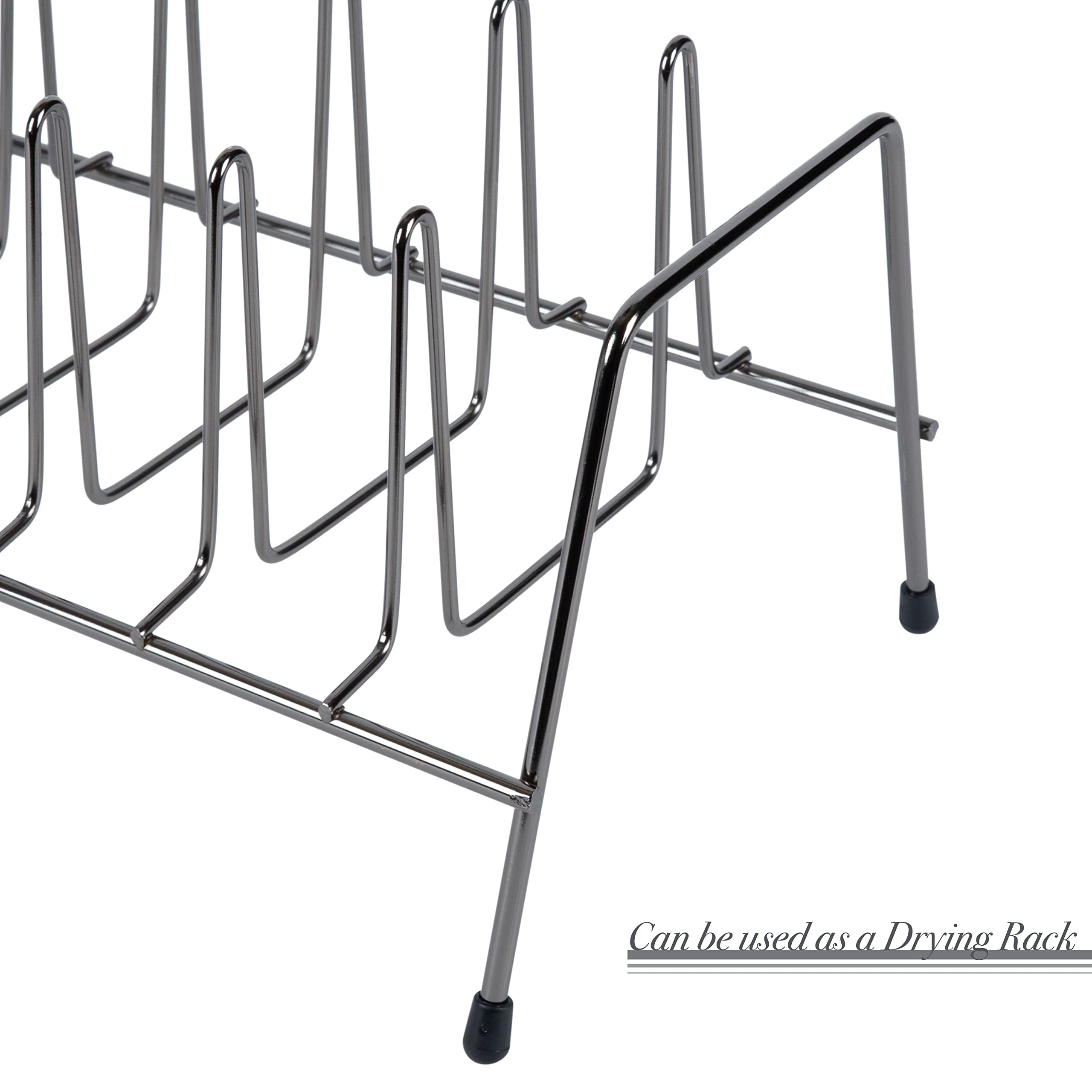Kitchen Details 8 Section Lid and Plate Organizer | Free Standing | Pot, Pan & Cutting Board Holder | Cabinet Pantry and Countertop Organization | Onyx