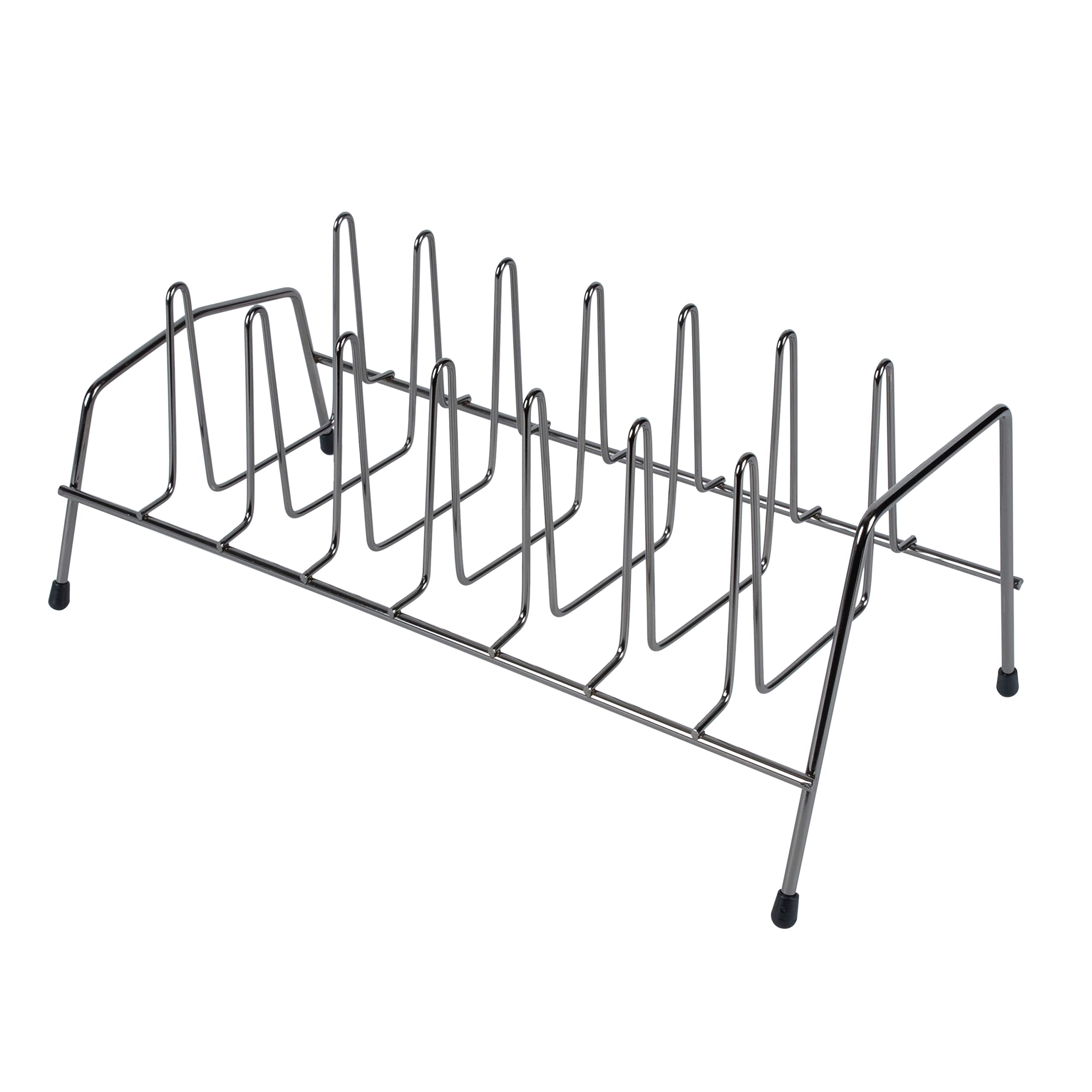 Kitchen Details 8 Section Lid and Plate Organizer | Free Standing | Pot, Pan & Cutting Board Holder | Cabinet Pantry and Countertop Organization | Onyx