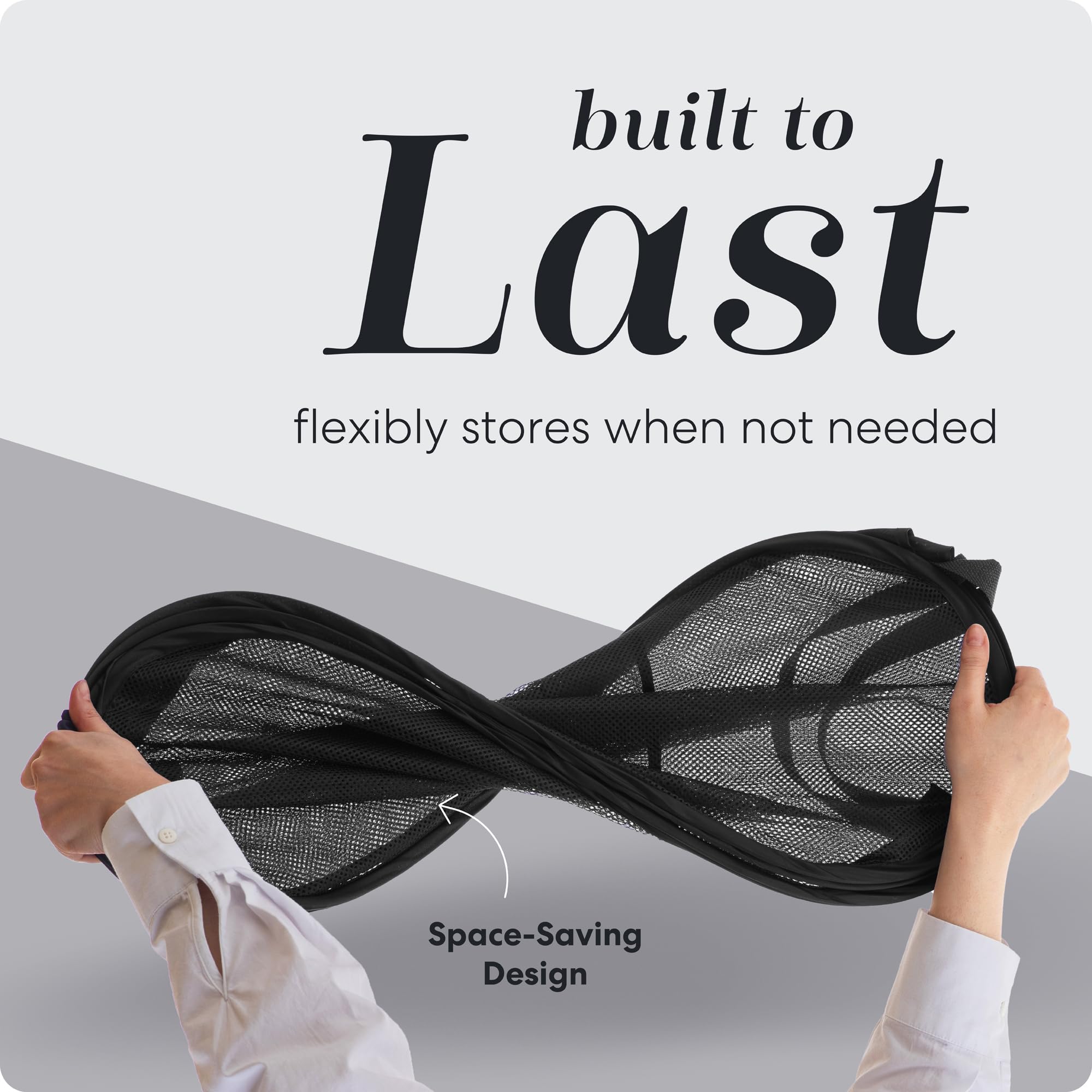 Handy Laundry Mesh Popup Hamper β Foldable Lightweight Basket for Washing β Durable Clothing Storage for Kids Room, Students College Dorm, Home, Travel & Camping β Black Pop-up Clothes Hamper