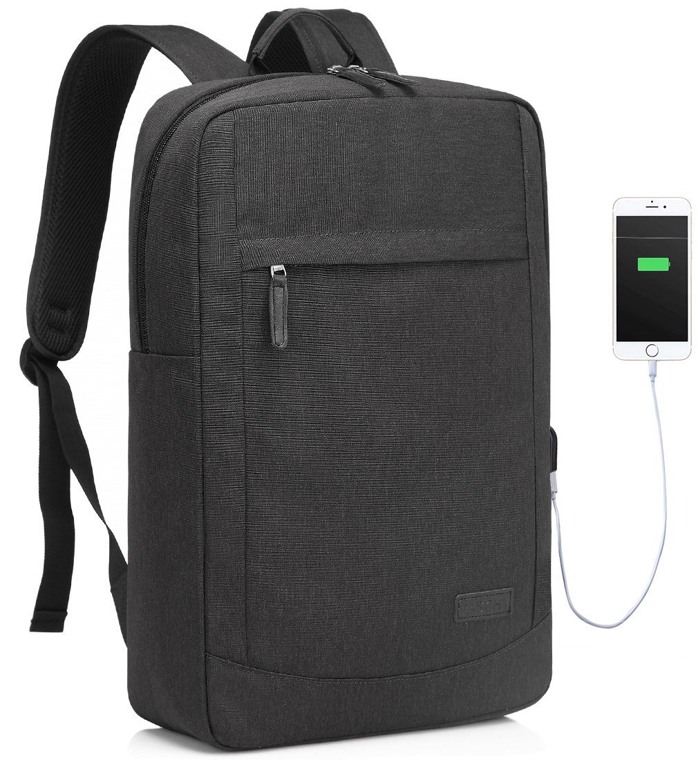 VASCHY 17 inch Laptop Backpack for Men with USB Port Lightweight Slim Business Backpack