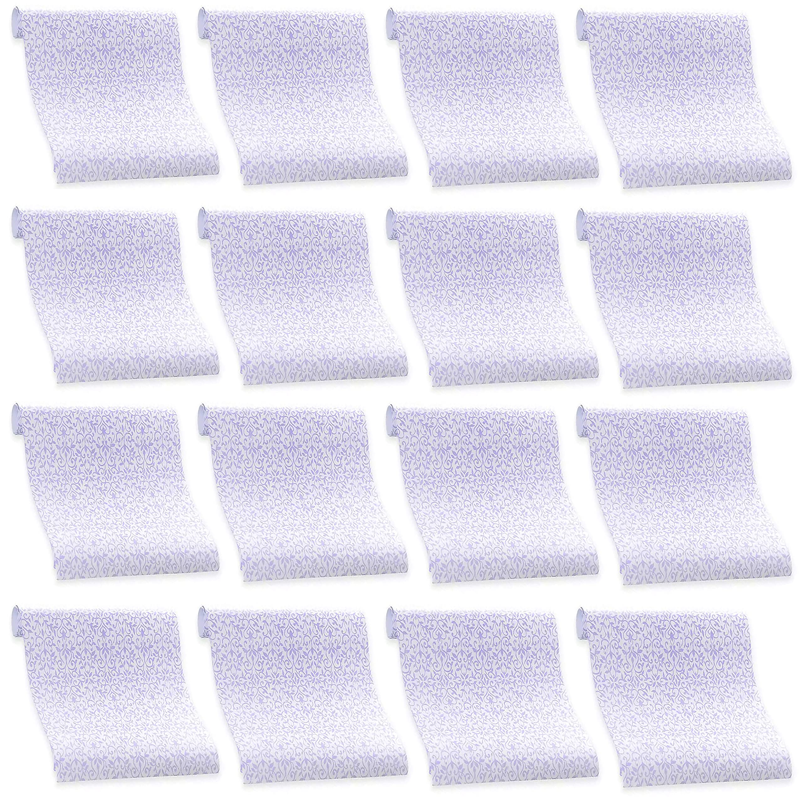 16 Sheets Drawer Liners Lavender Scented Paper Shelf Cover Decorations 18'' X 24'', Purple